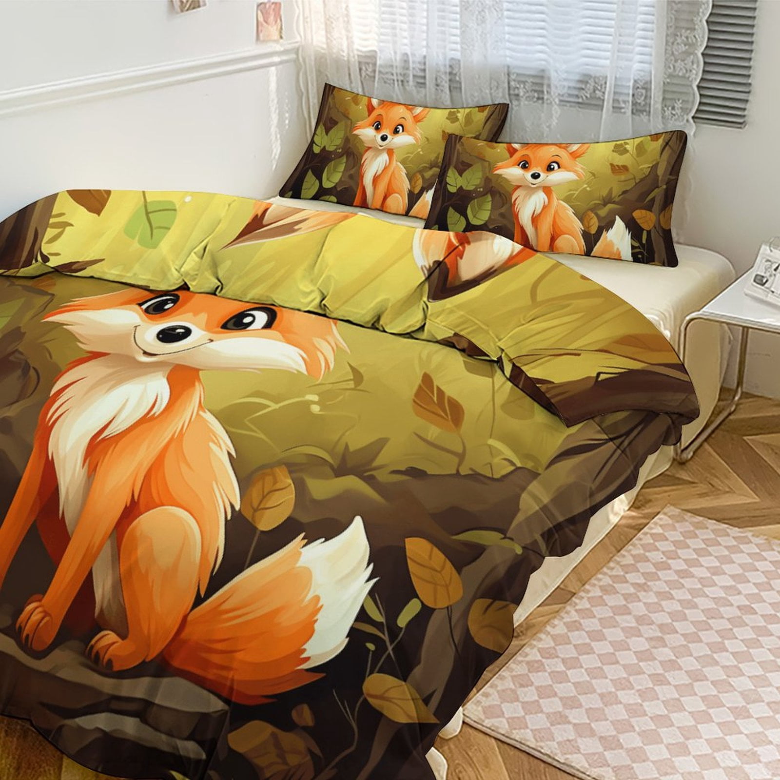 Jungle Fox Cartoon Pattern 3D Duvet Cover Set Quilt Cover Theme of Kid ...