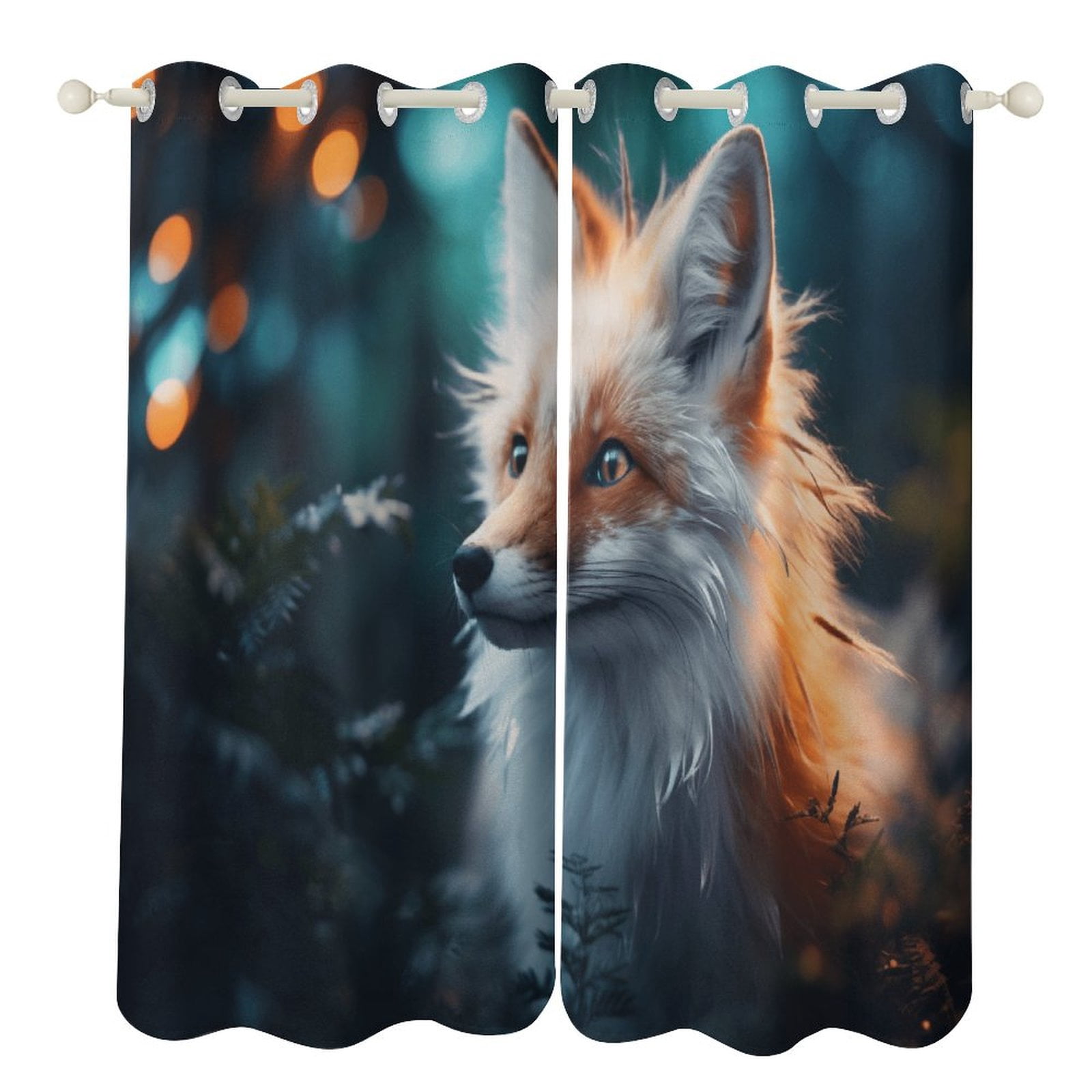 Jungle Fox Cartoon Pattern Luxury Window Curtains Blinds for Living ...
