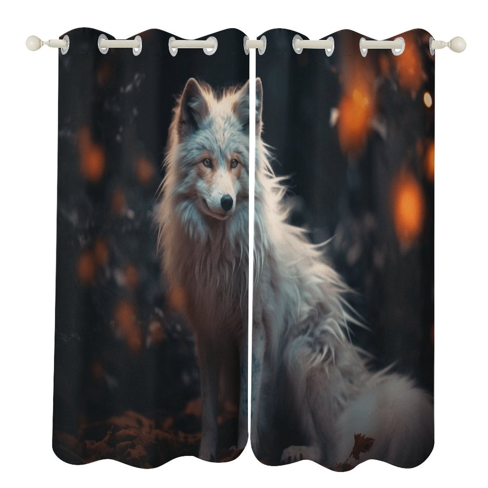Jungle Fox Cartoon Pattern Luxury Window Curtains Blinds for Living ...