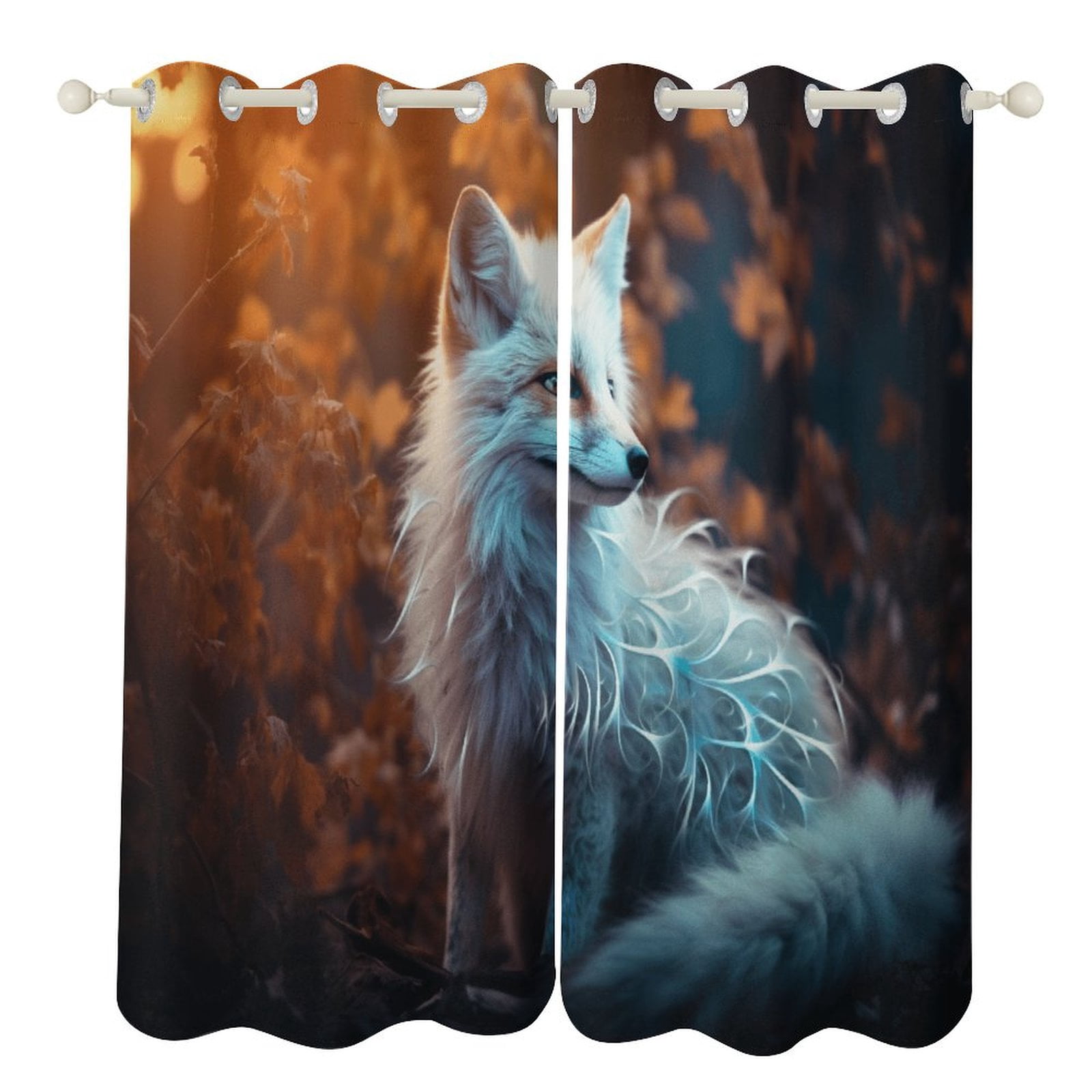 Jungle Fox Cartoon Pattern Luxury Window Curtains Blinds for Living ...