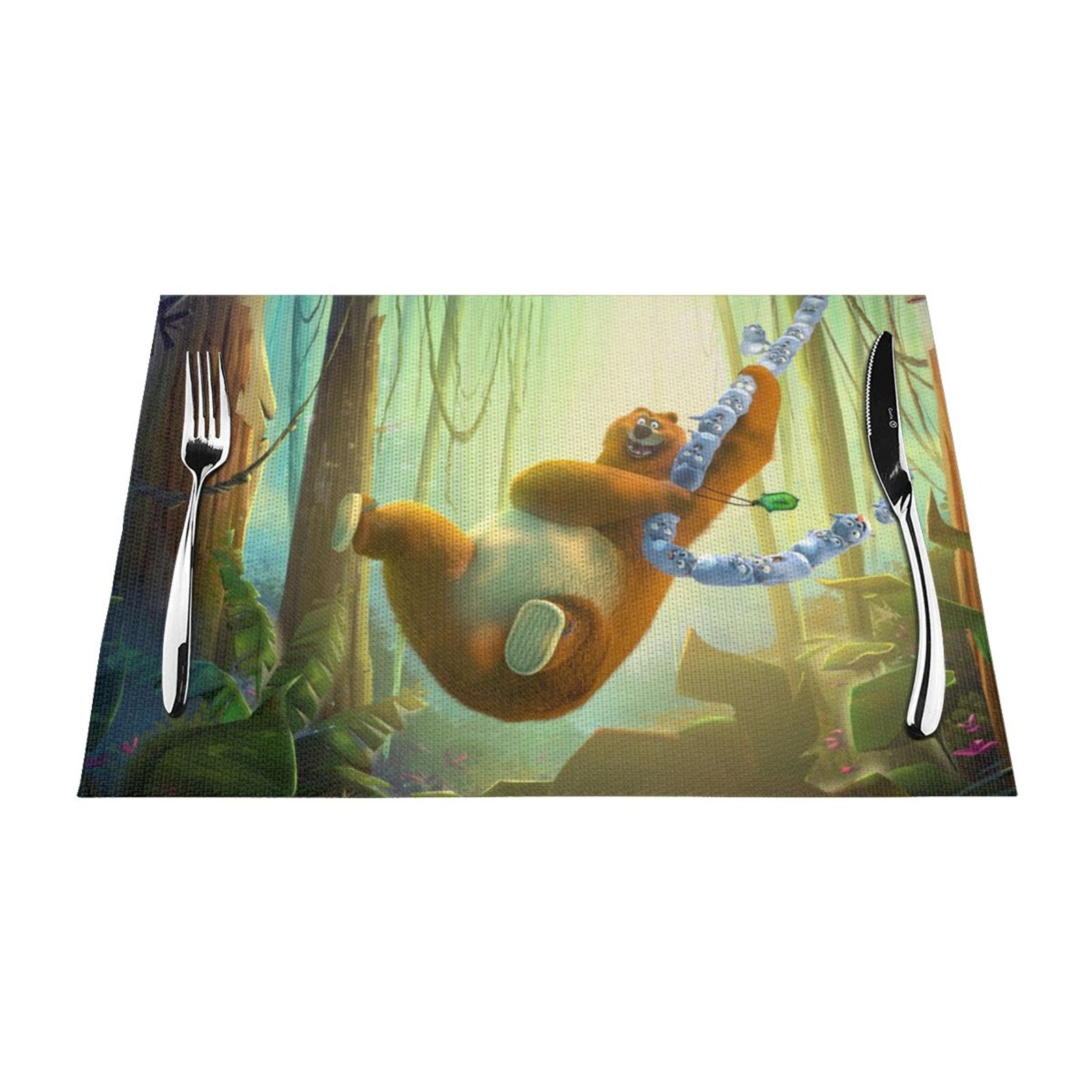 Jungle Grizzy And the Lemmings Woven Placemats For Kitchen Dining Table ...