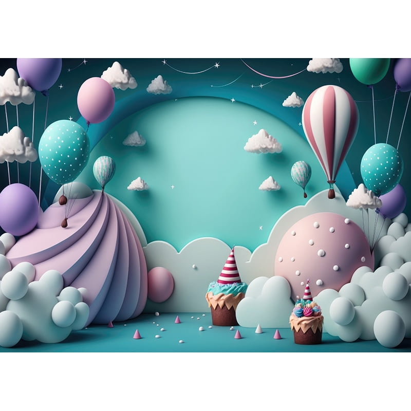 Jungle Happy Birthday Photography Backdrops Newborn Air Balloon Party ...