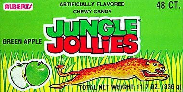 Jungle Jollies Green Apple Chewy Candy - 48 Piece Box - Walmart.com