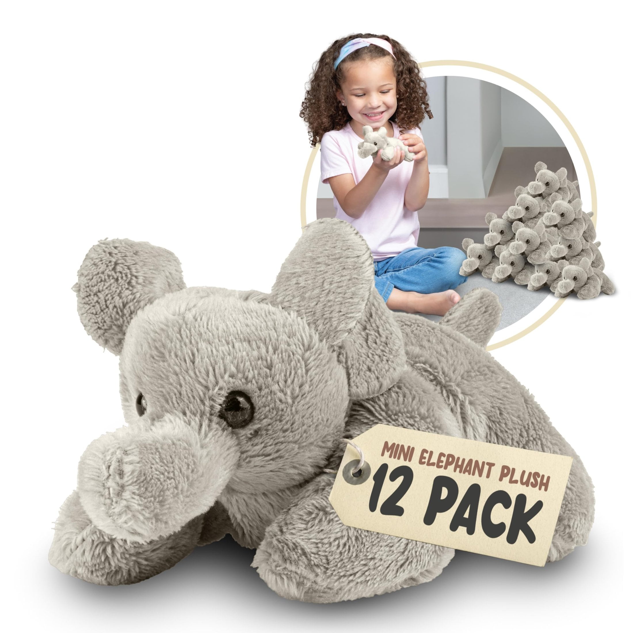 Jungle Jumbo Plush Pachyderm Pack - 12 Adorable Elephant Stuffed ...