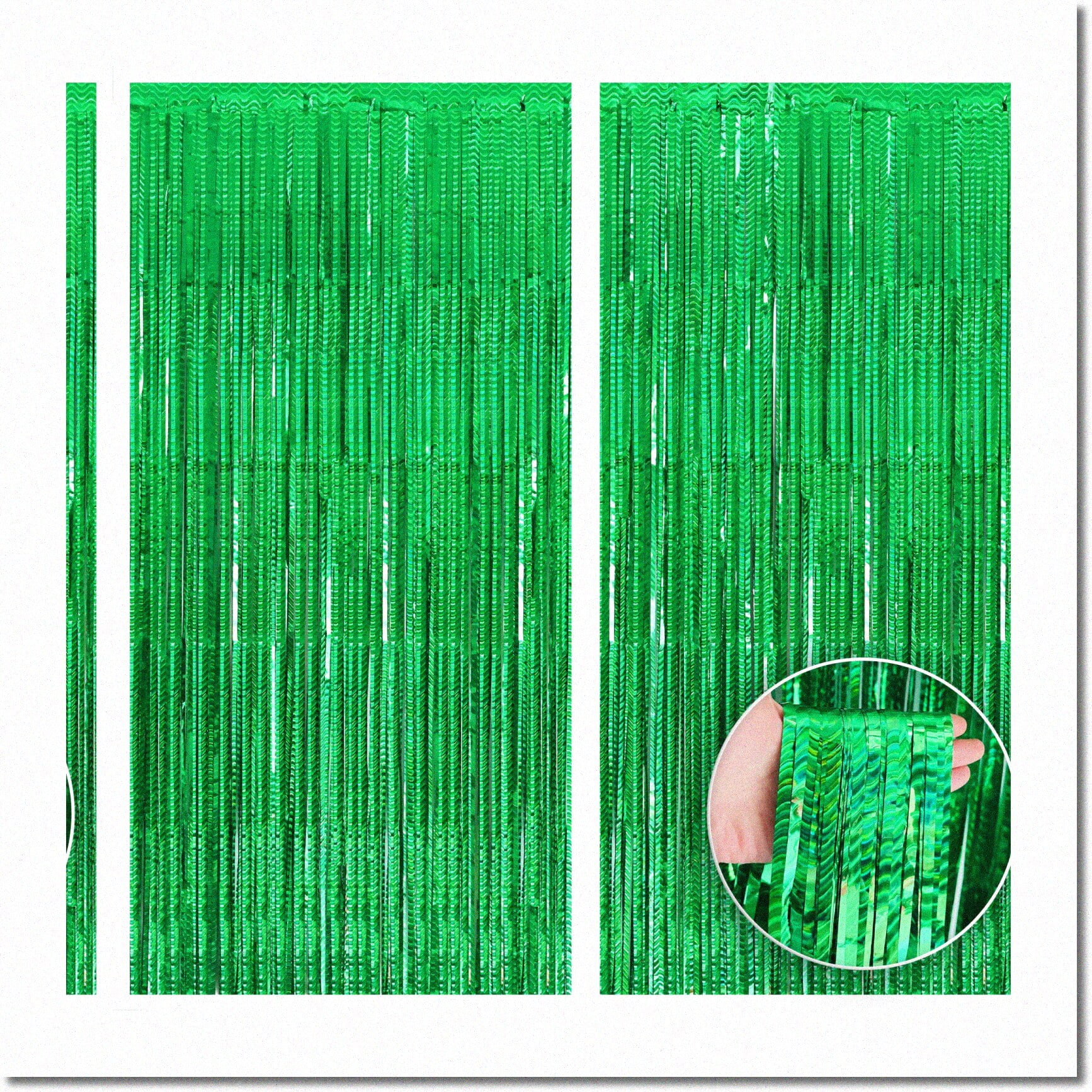 Jungle Laser Green Fringe: 6.4x8 Feet Party Decor Pack - Vibrant Green ...