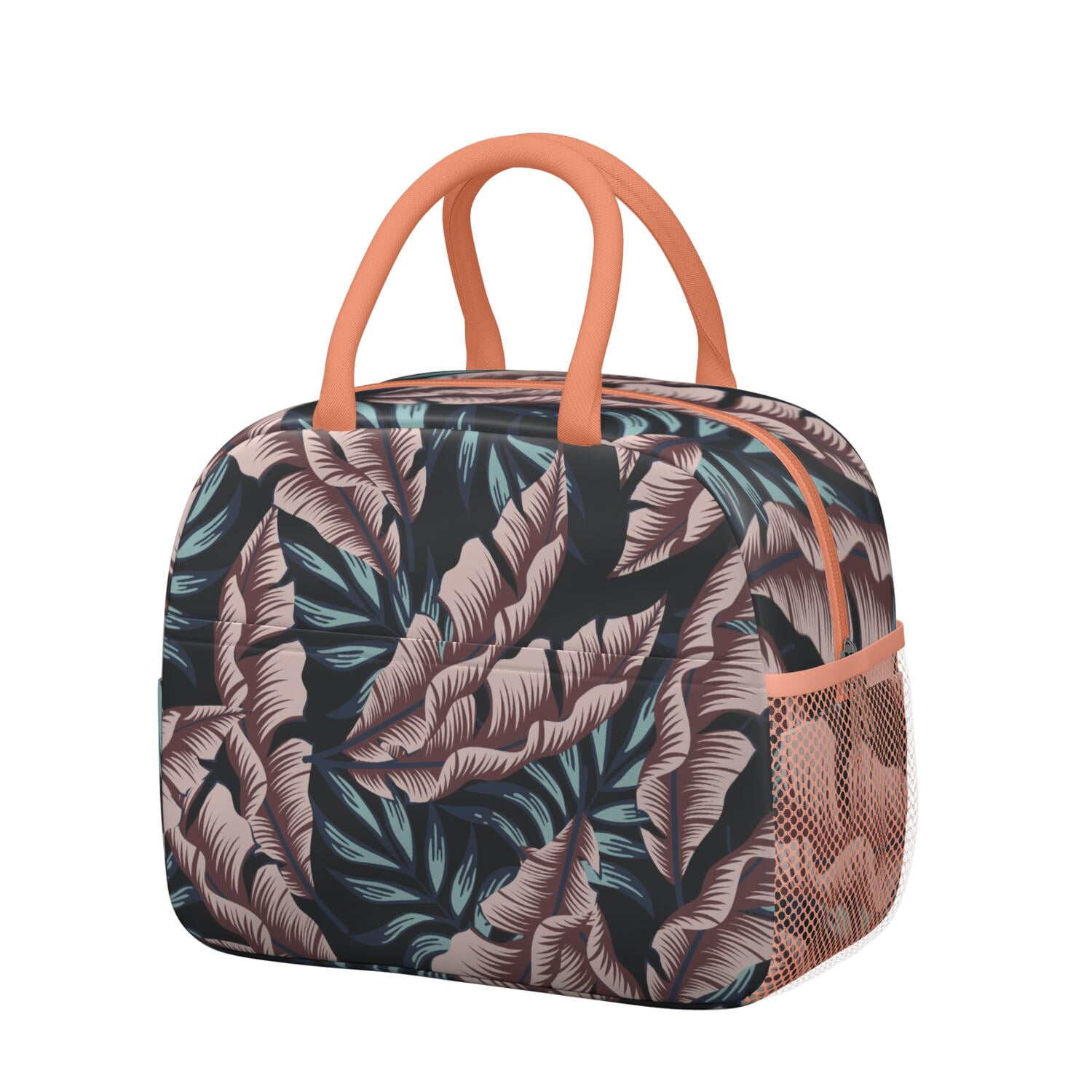 Jungle Leaves Insulated Lunch Bag - Thermal & Reusable, Vibrant Retro ...