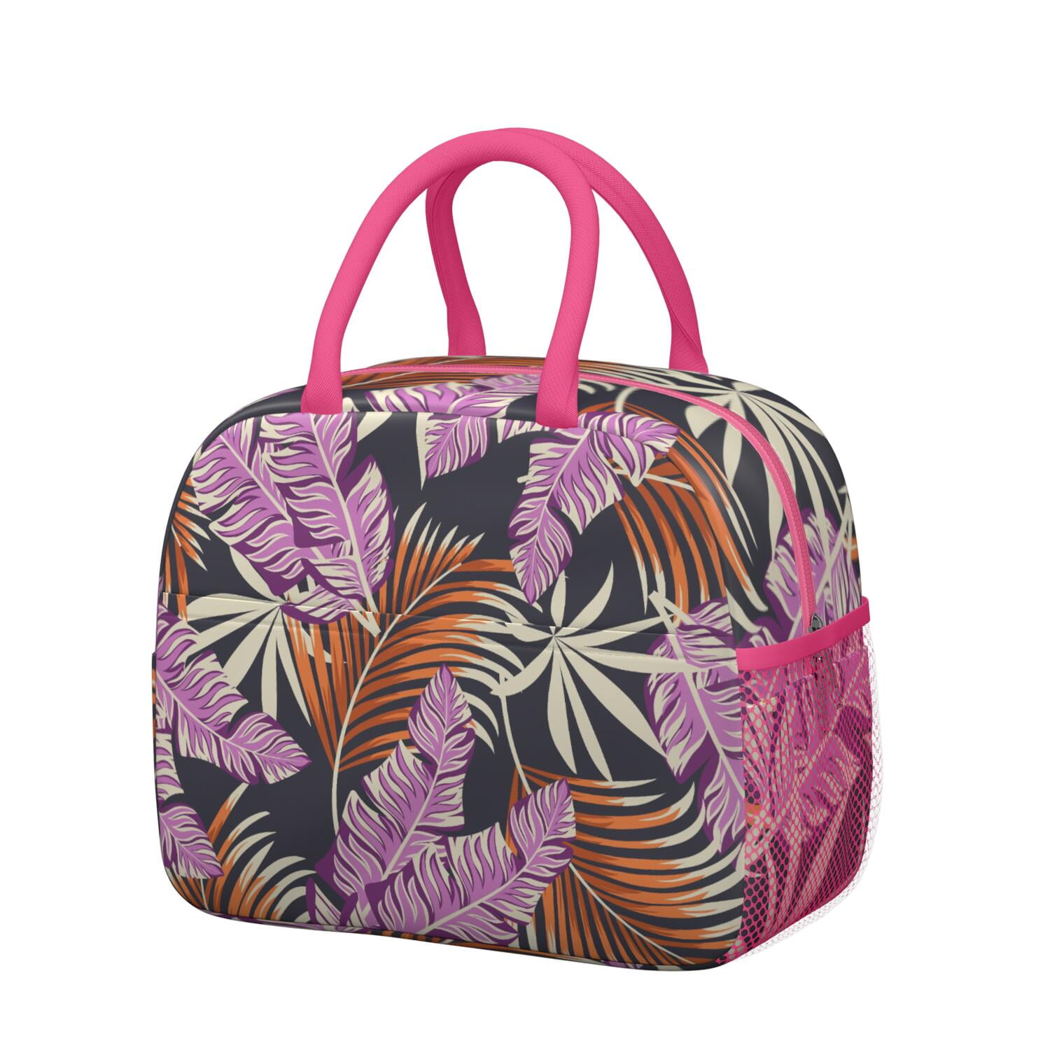 Jungle Leaves Insulated Lunch Bag - Thermal & Reusable, Vibrant Retro ...