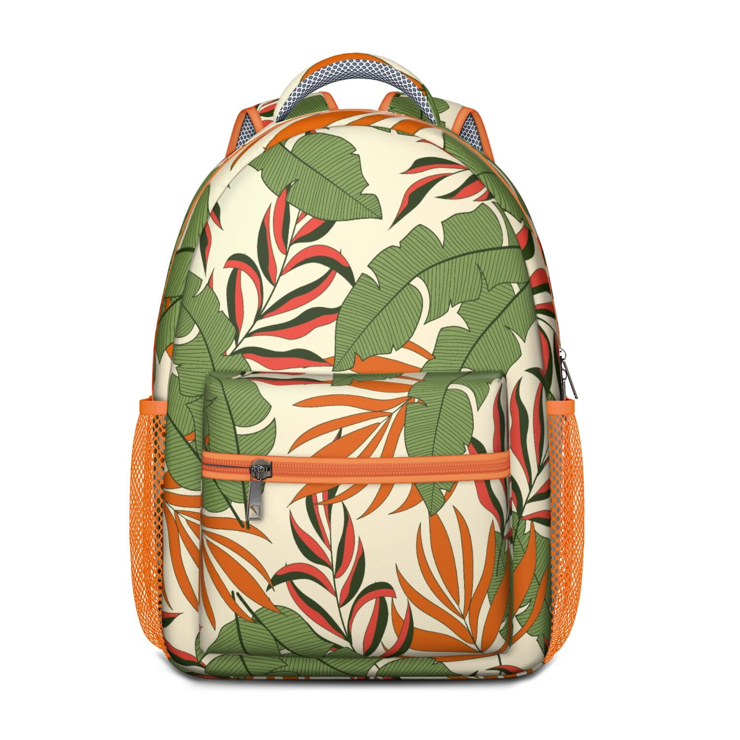 Jungle Leaves Waterproof Backpack - Colorful Exotic Design with ...