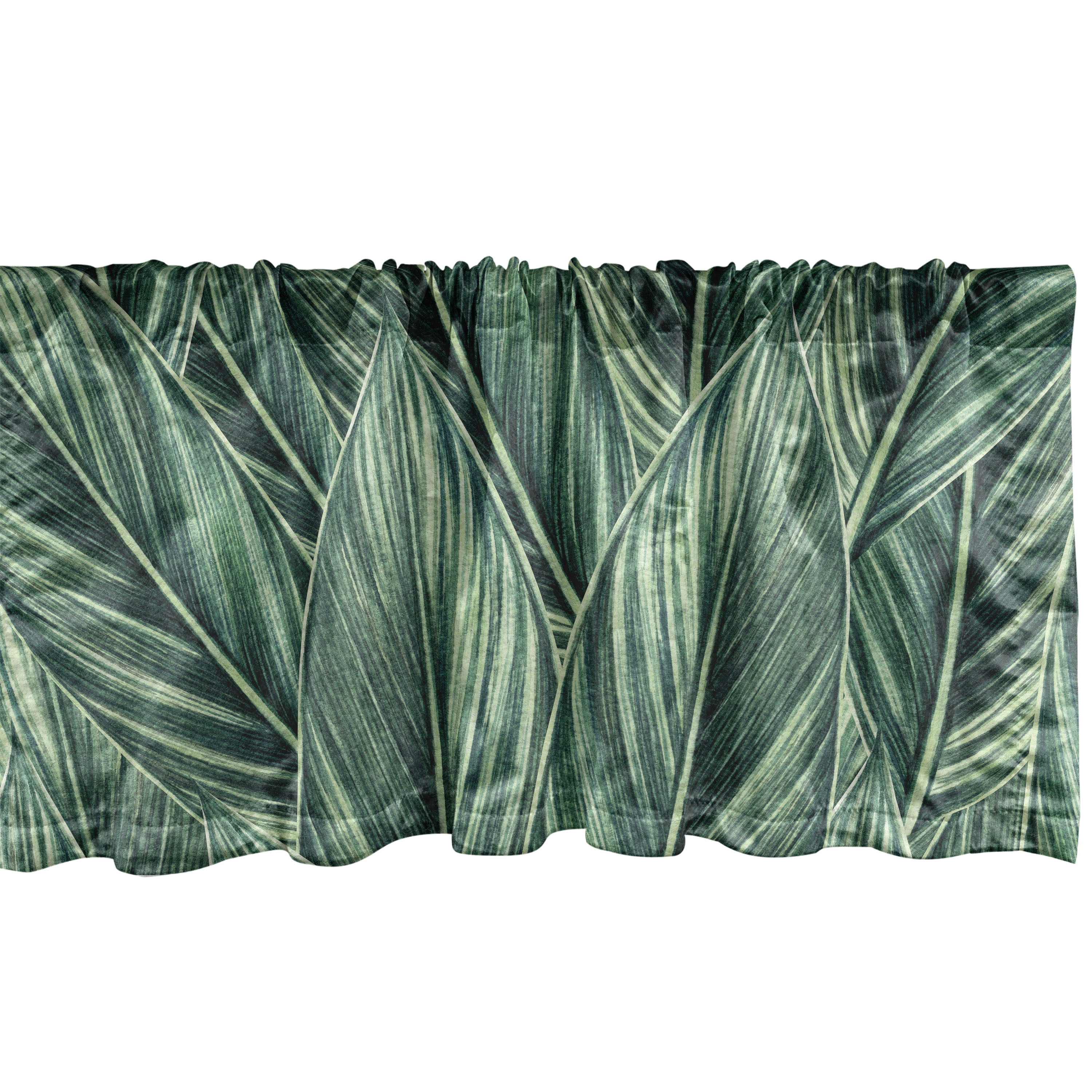 Jungle Leaves Window Valance, Tropical Botany Feeling Leafy Atmosphere ...