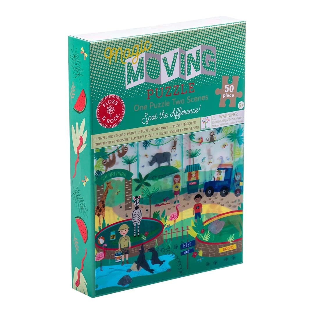 Floss & Rock Jungle Magic Moving Jigsaw Puzzle, 50-Piece Puzzle, Kids ...