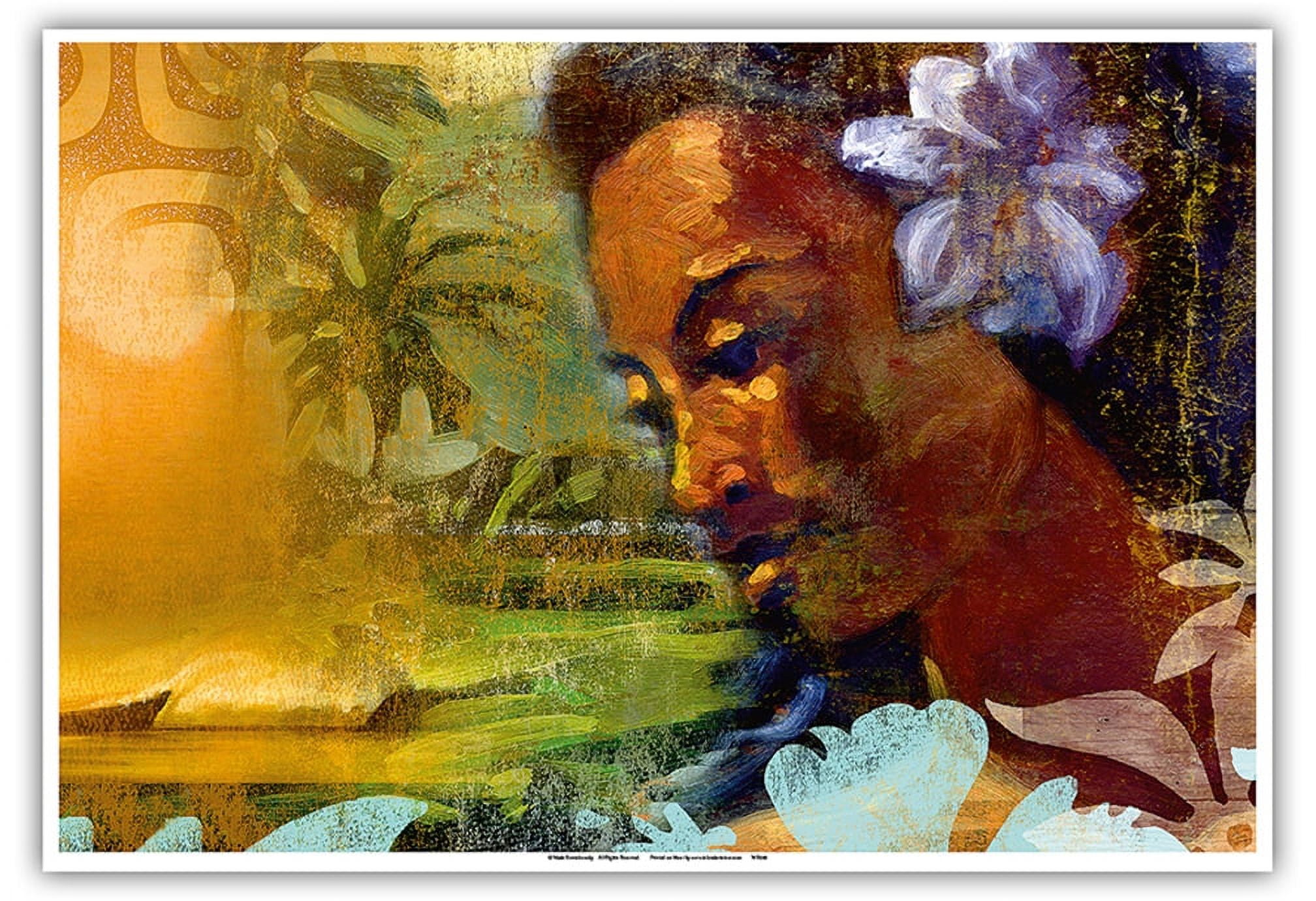 Jungle Mist - Hawaiian Woman - Original Collage Art by Wade Koniakowsky - Master Art Print ...