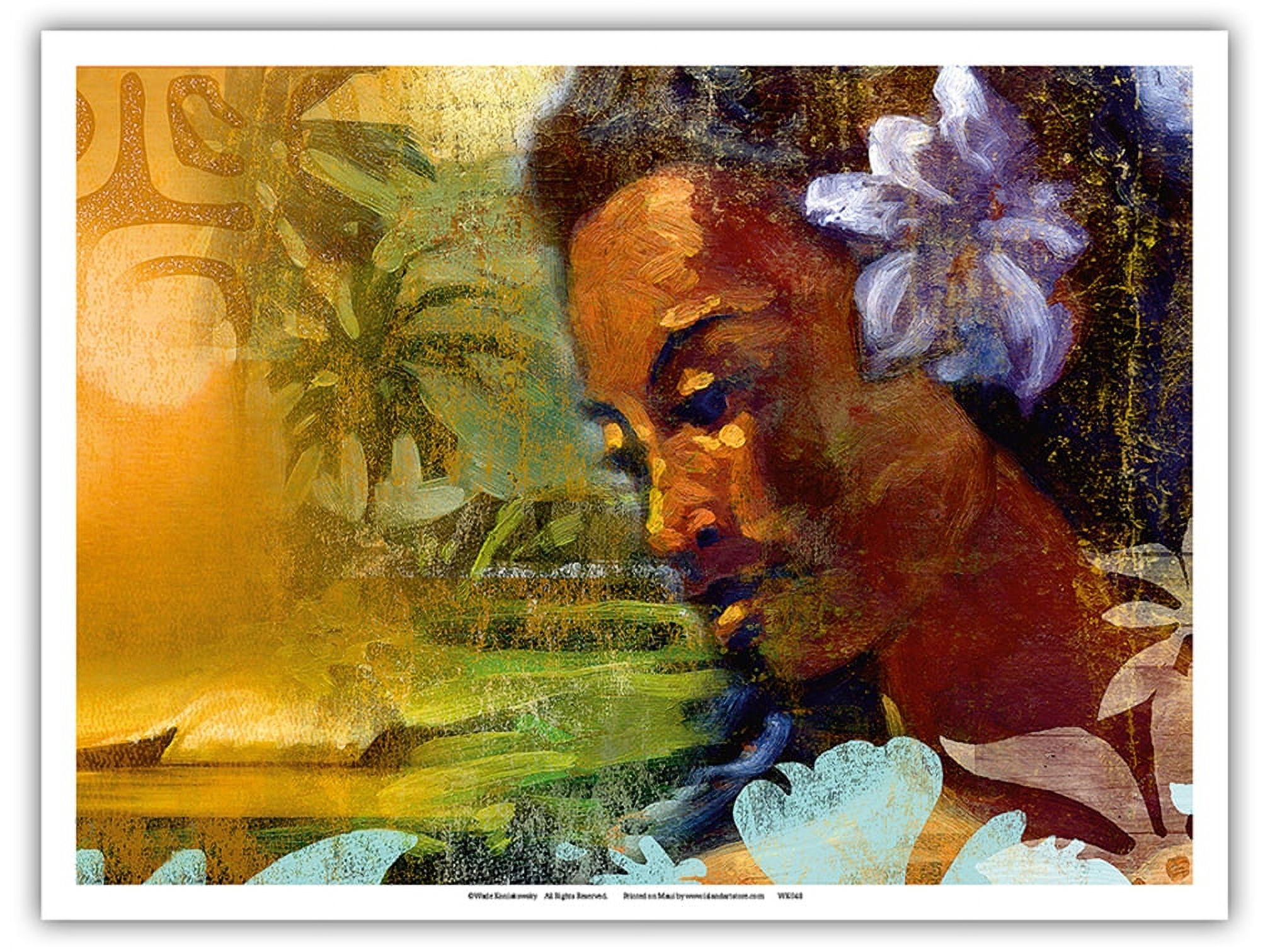 Jungle Mist - Hawaiian Woman - Original Collage Art by Wade Koniakowsky - Master Art Print ...