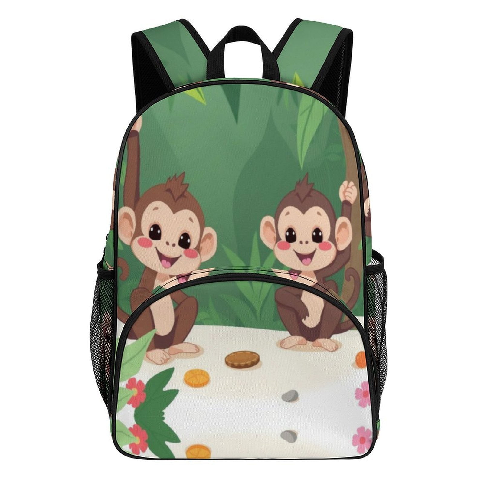 Jungle Monkeys Happy Backpack Daypack Large Capacity BookBag School Bag ...