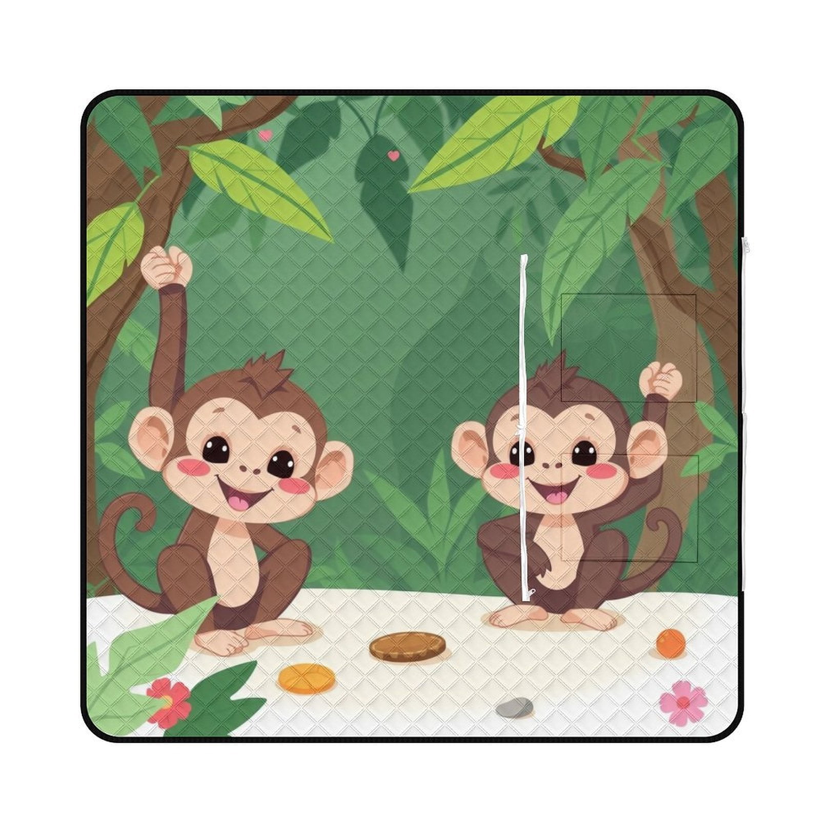 Jungle Monkeys Happy Portable Waterproof Outdoor Picnic Mat Camping ...