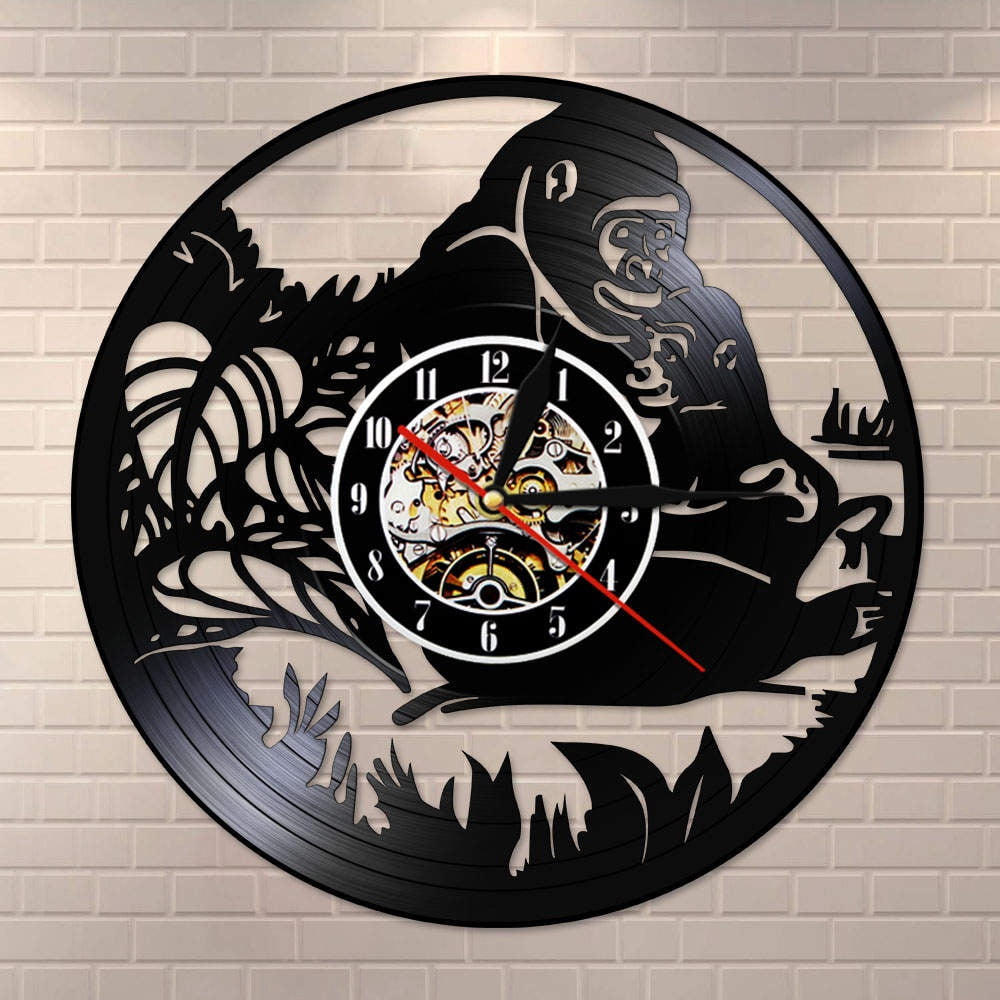 Jungle Monkeys Vinyl Record Wall Clock Vintage Safari Animal Art Gift ...