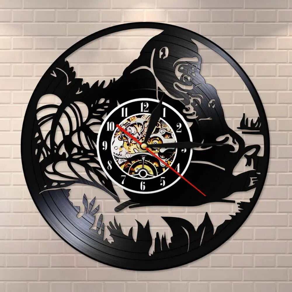 Jungle Monkeys Vinyl Wall Clock,Vinyl Record Clock Wall Art Black ...
