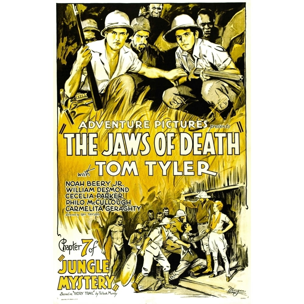 Jungle Mysteries Top Left: Tom Tyler In 'Chapter 7: The Jaws Of Death' 1932. Movie Poster ...