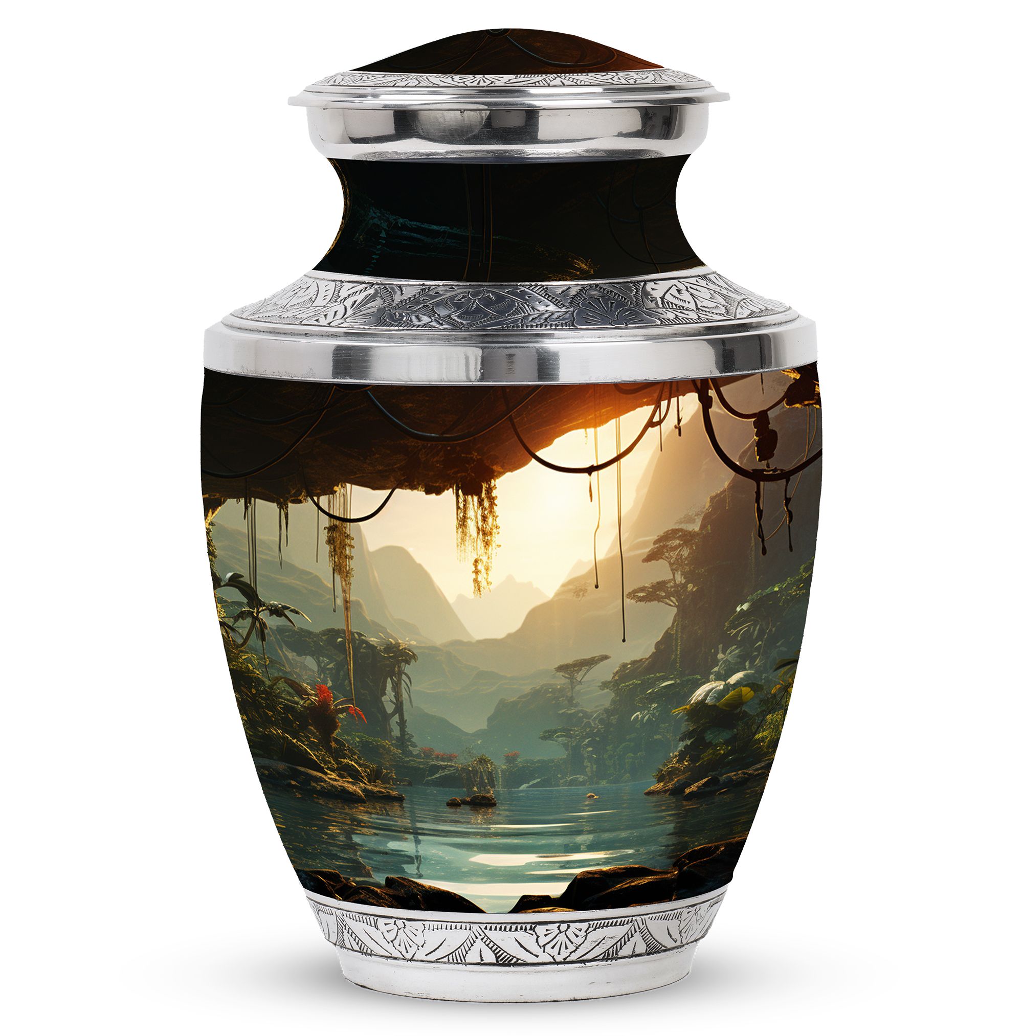 Jungle Oasis at Twilight Eternal Rest Large Cremation Urns - Timeless ...