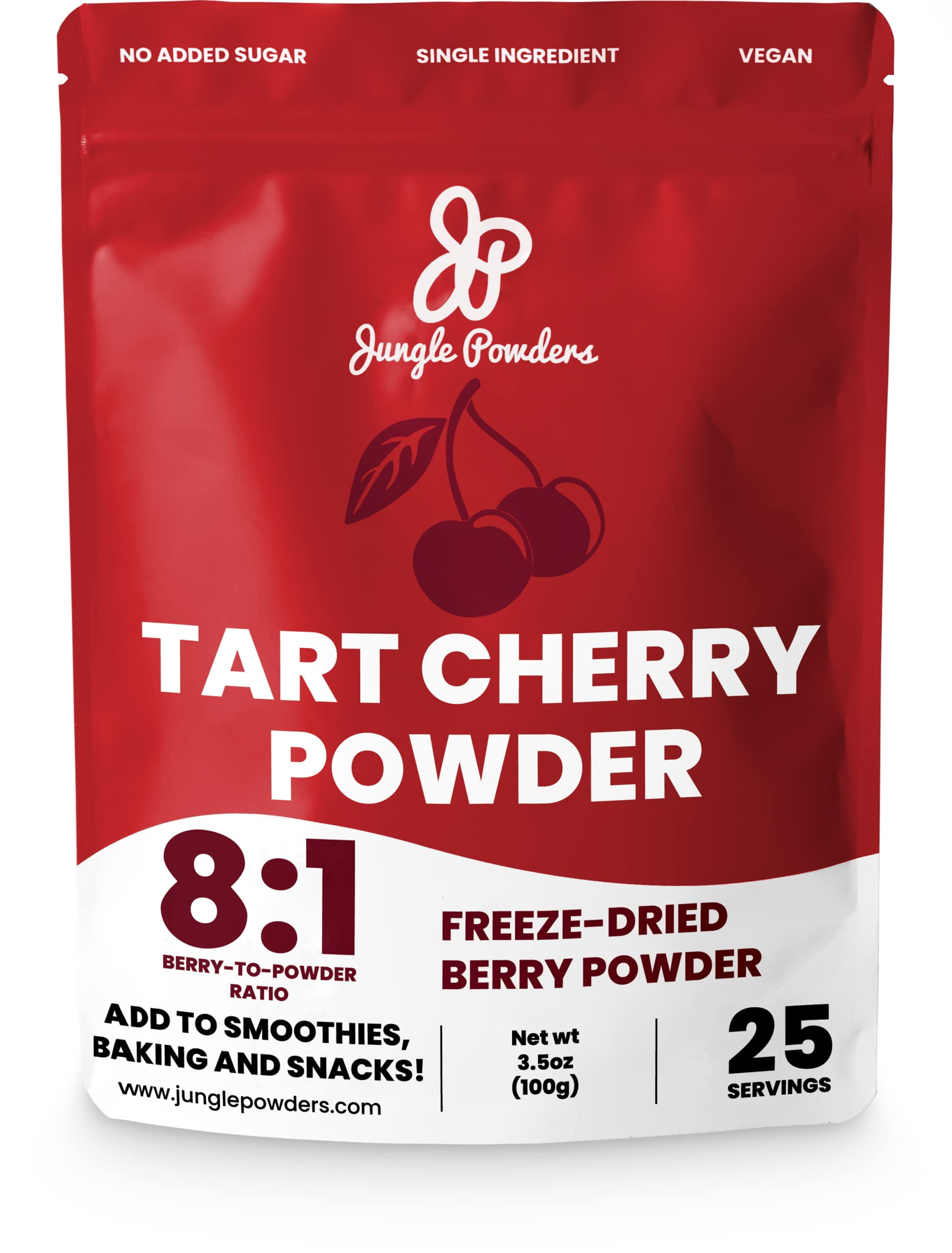 Jungle Powders Freeze Dried DEF29 Tart Cherry Powder Smoothie 3.5 Ounce ...