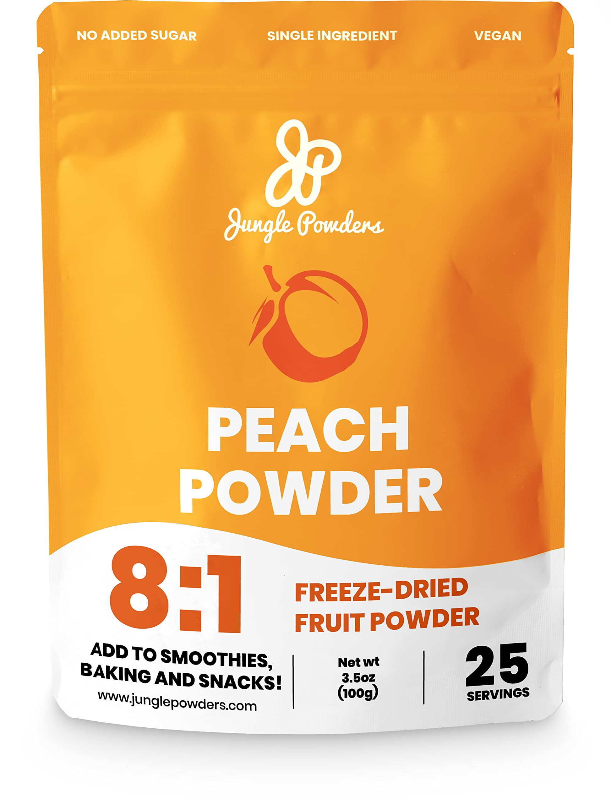 Jungle Powders Peach Powder ZS23 3.5 Ounce Bag, Powdered Freeze Dried ...