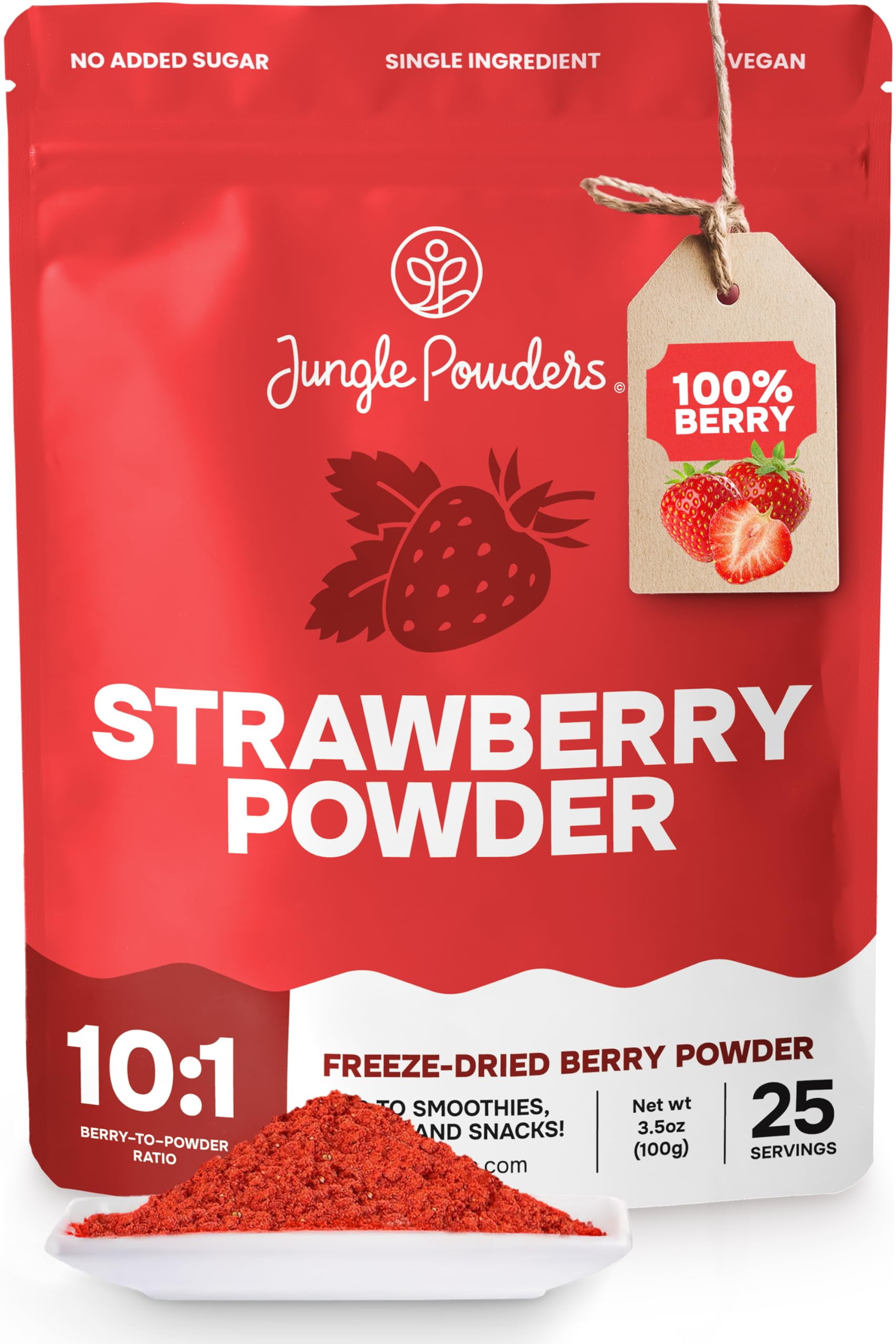 Jungle Powders Strawberry Powder IEF31 3.5 Ounce Bag Freeze Dried ...