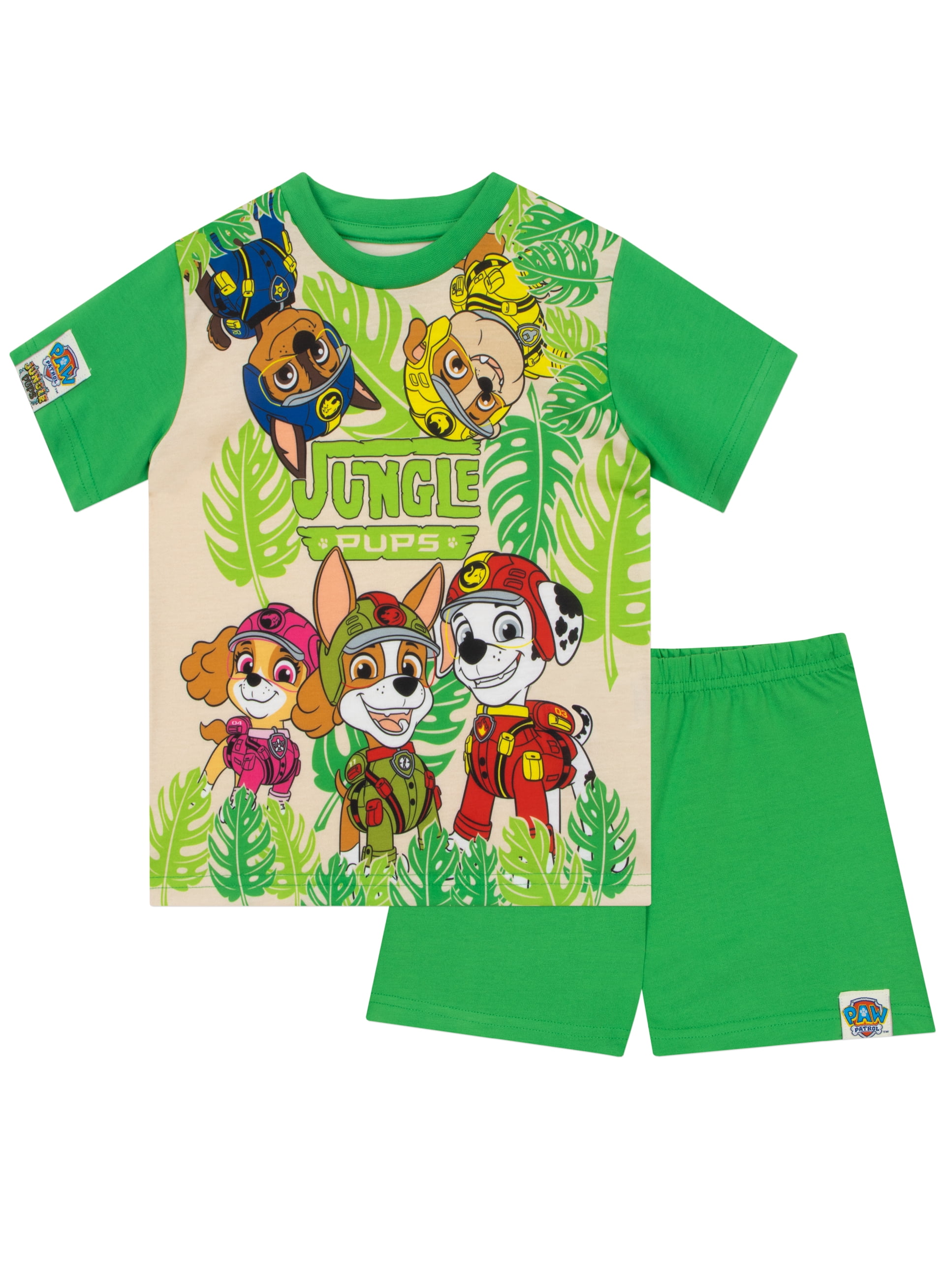 Jungle Pups Short Pajamas Green Sizes 2T-8 - Walmart.com