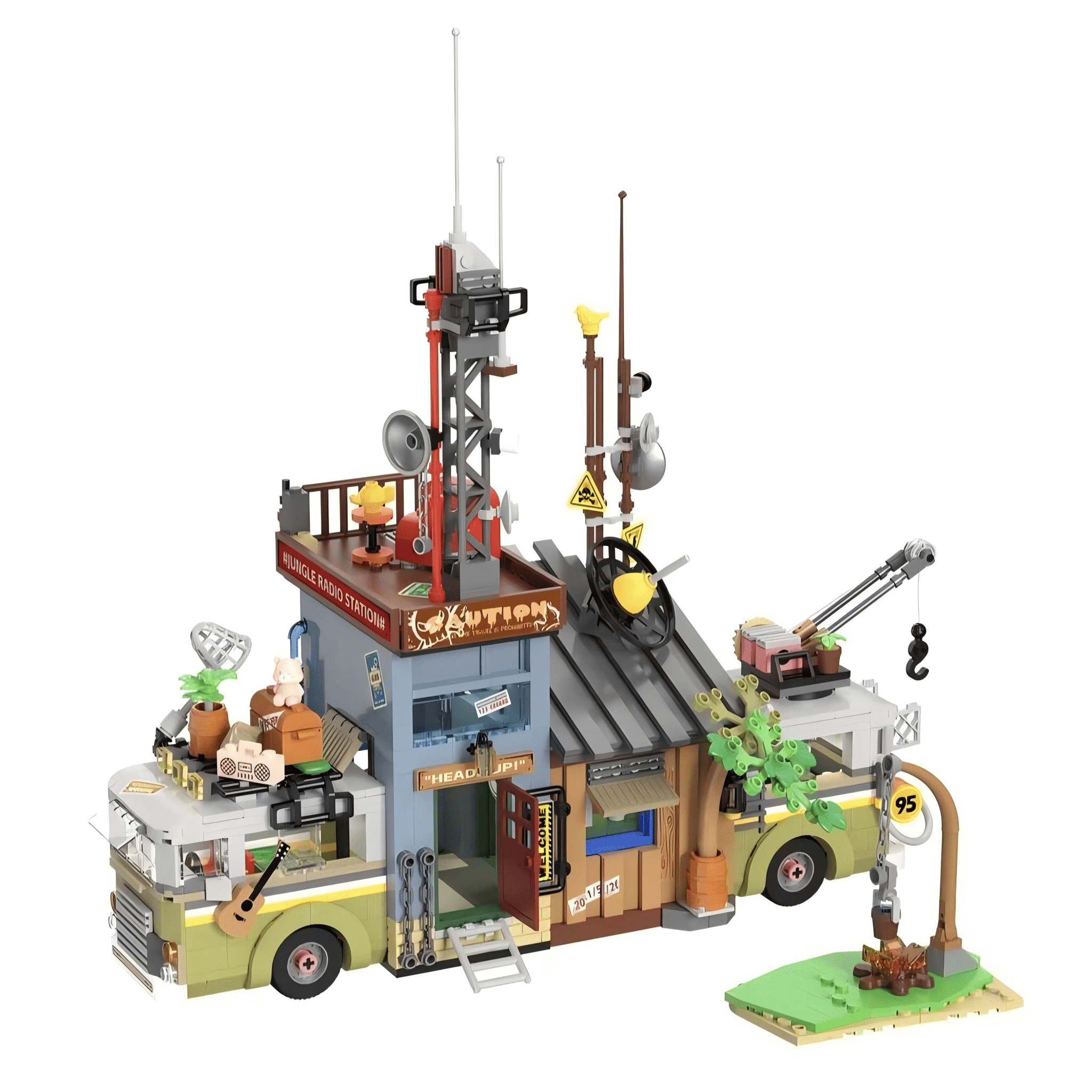 Jungle Radio Station Modular Building Block Set, Home Office Table ...