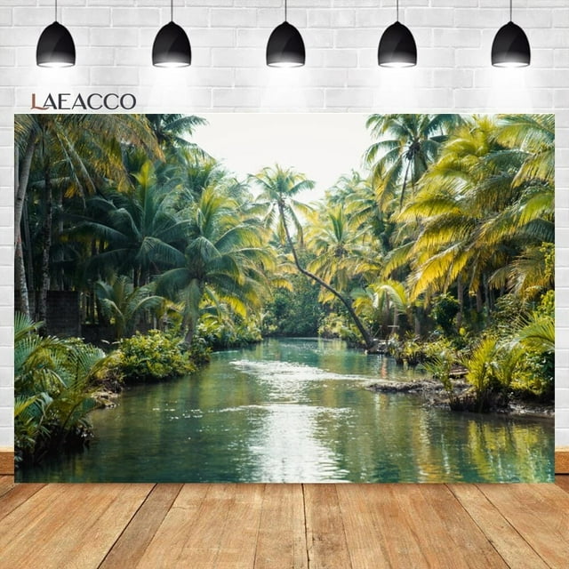 Jungle Rainforest Backdrop Spring Enchanted Nature Tree Green Blooming ...