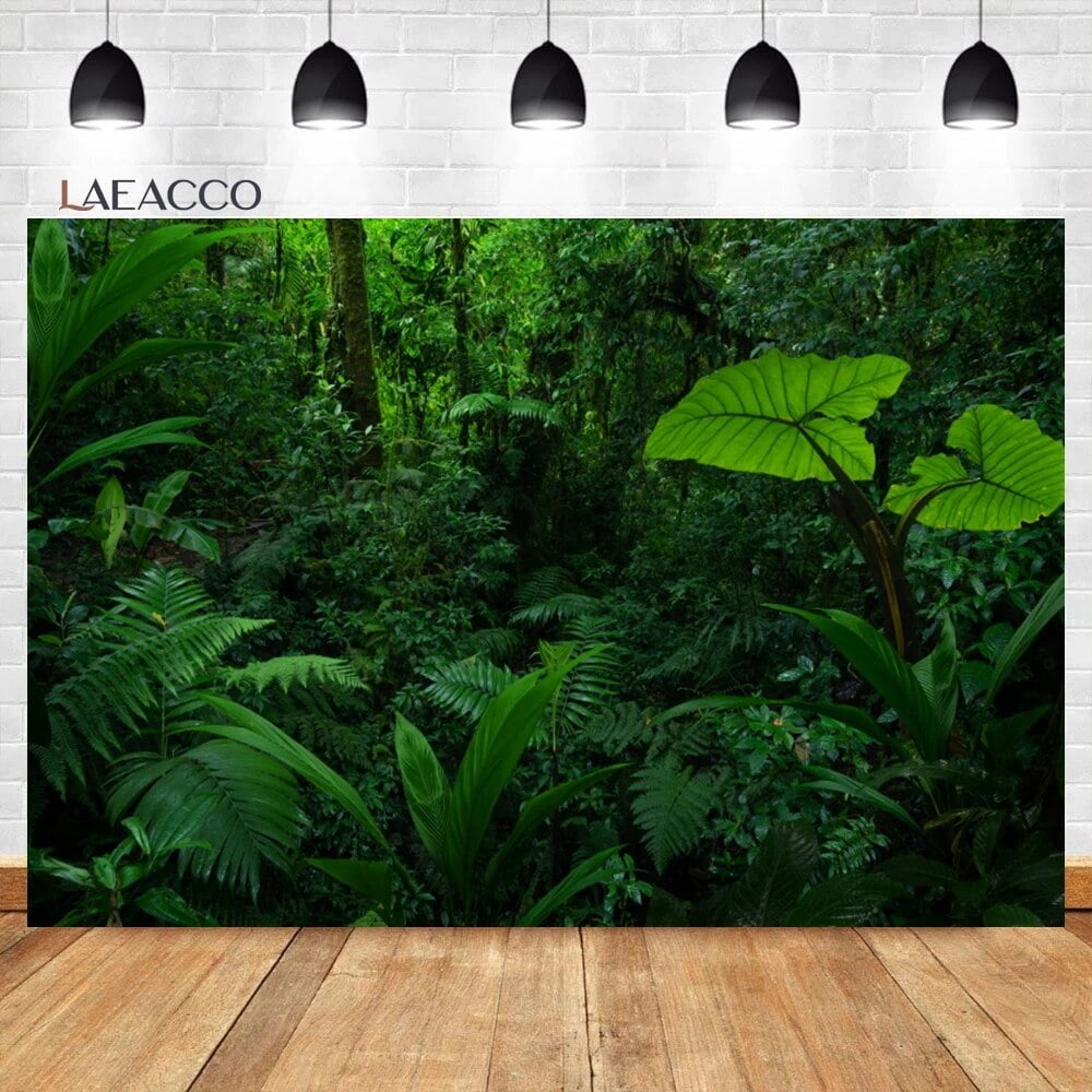 Jungle Rainforest Backdrop Spring Enchanted Nature Tree Green Blooming ...