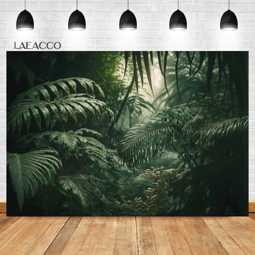 Jungle Rainforest Backdrop Spring Enchanted Nature Tree Green Blooming ...