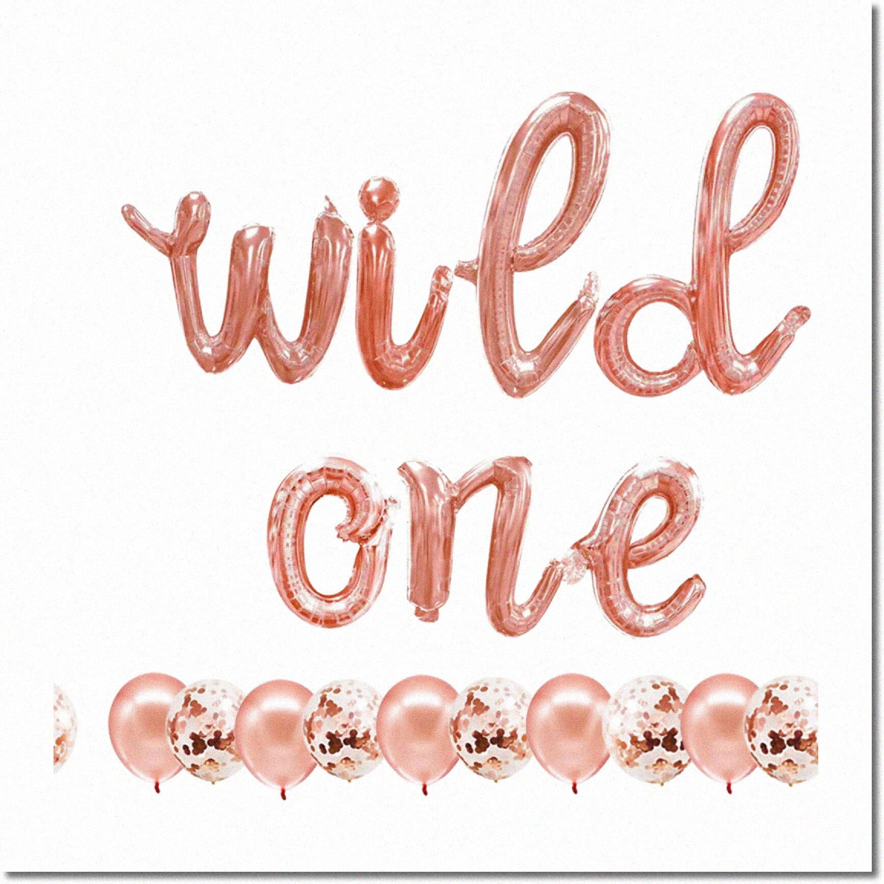 Jungle Rose Gold Wild One Balloons & Banner Set - Perfect for Girl's ...