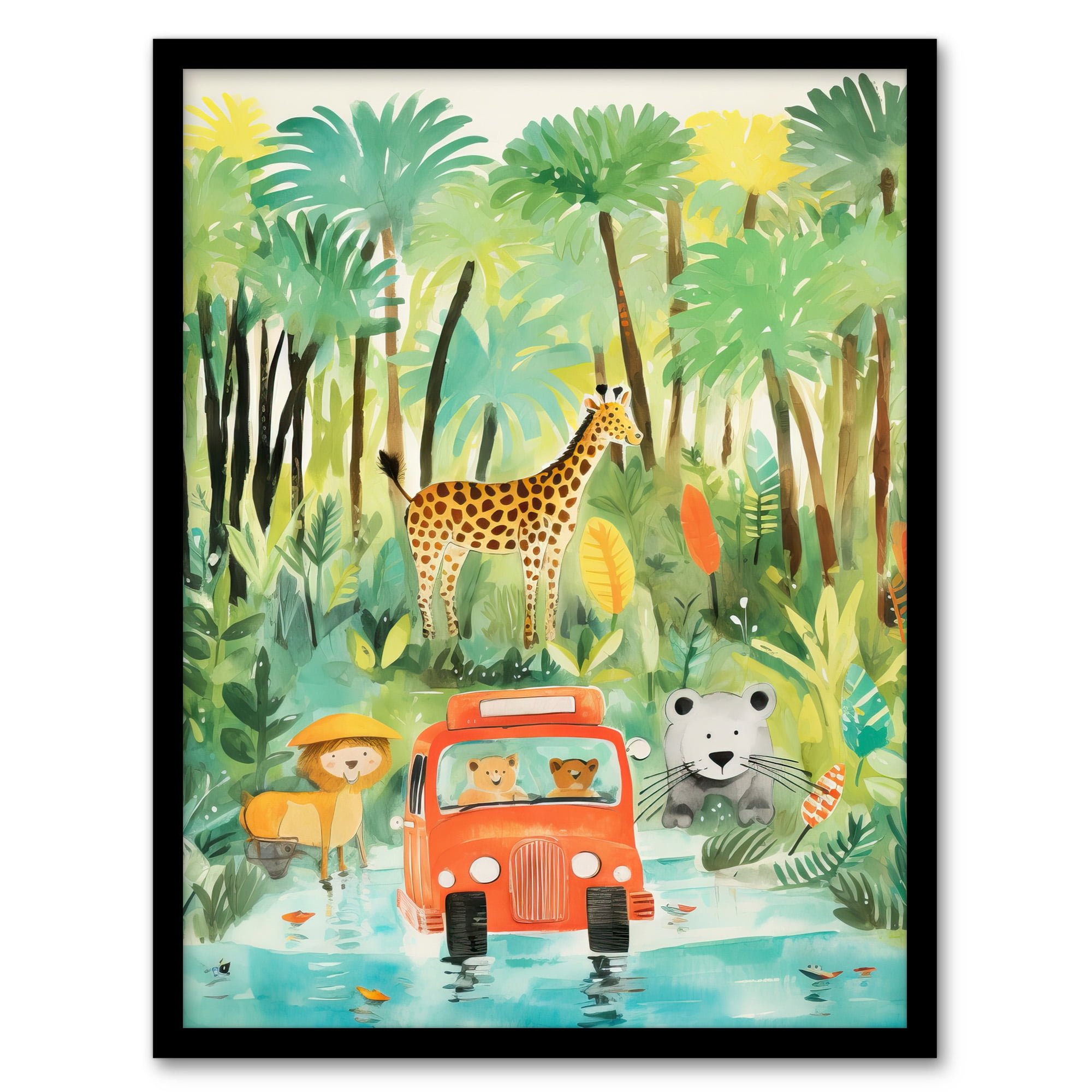 Jungle Safari Adventure Animals Kids Bedroom Nursery Giraffe Lion ...