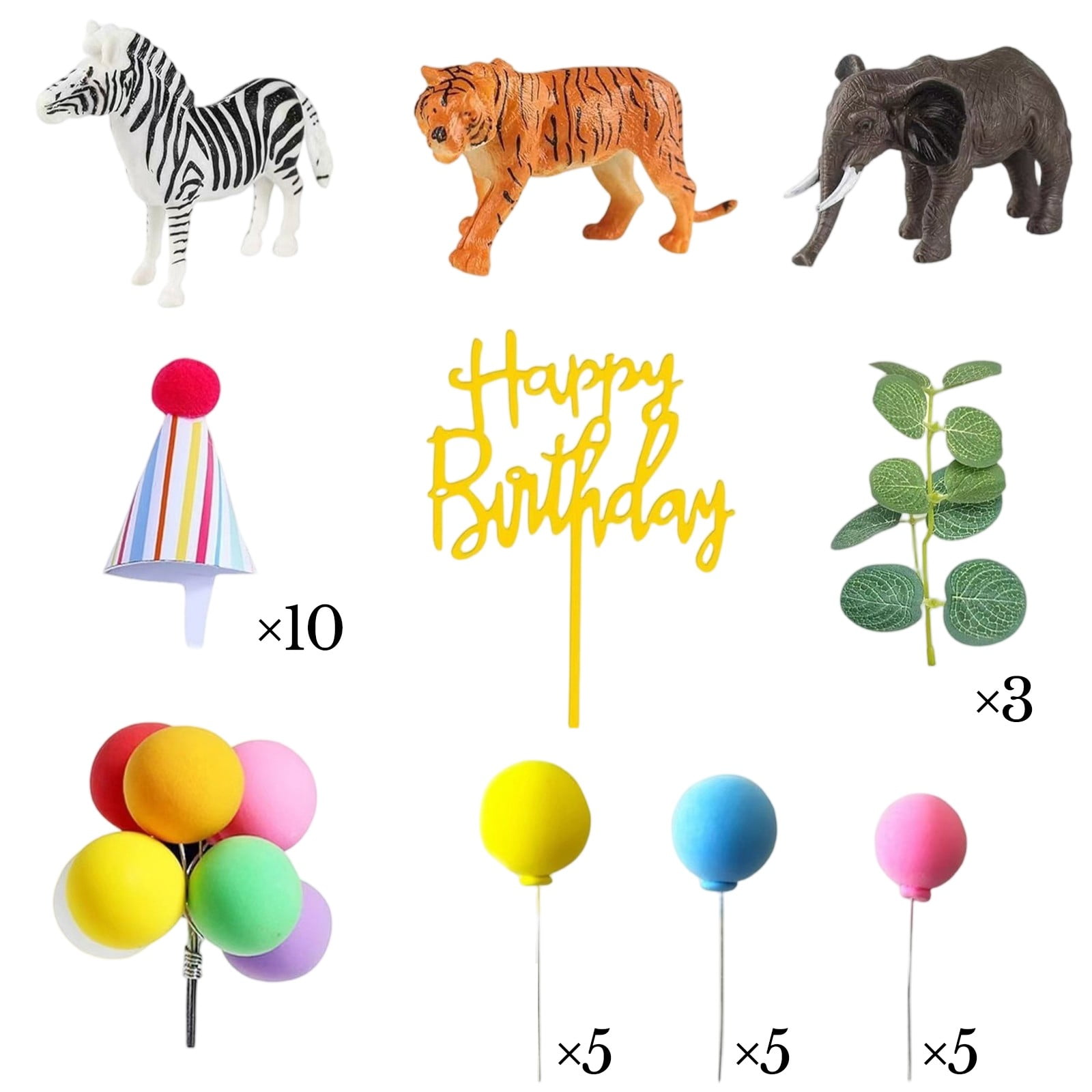 Jungle Safari Animal Birthday Party Decoration Set With Balloons Cake ...