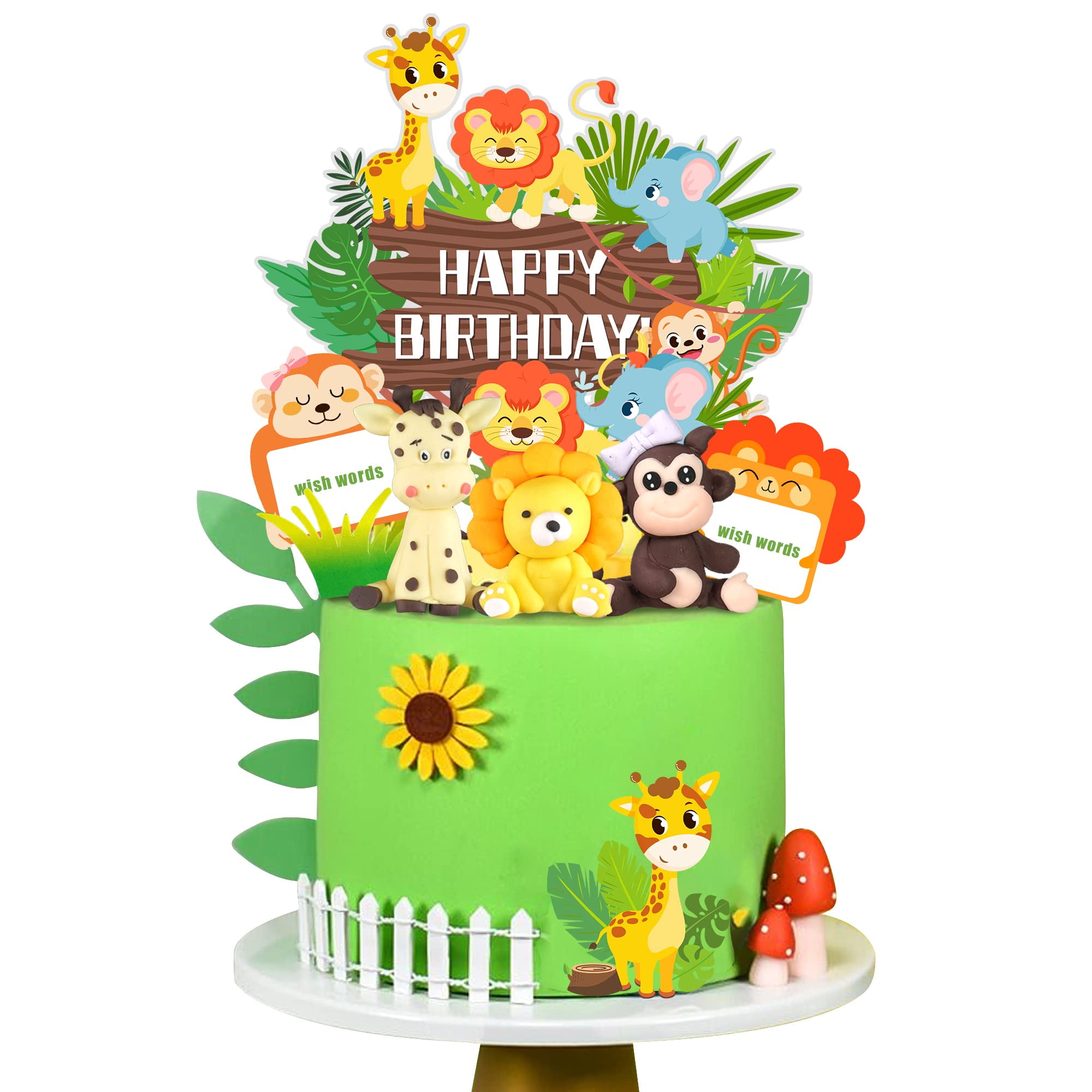 Jungle Safari Animal Cake Toppers Animals BSL1 Cake Decorations for ...