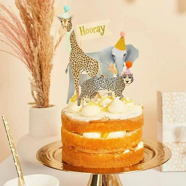 Jungle Safari Animal Cake Toppers Animals Cake Decorations for Jungle ...
