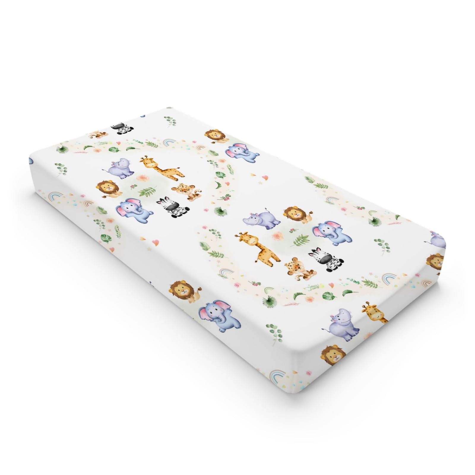 Jungle Safari Animals Tropical Leaves Flowers Changing Pad Lion ...