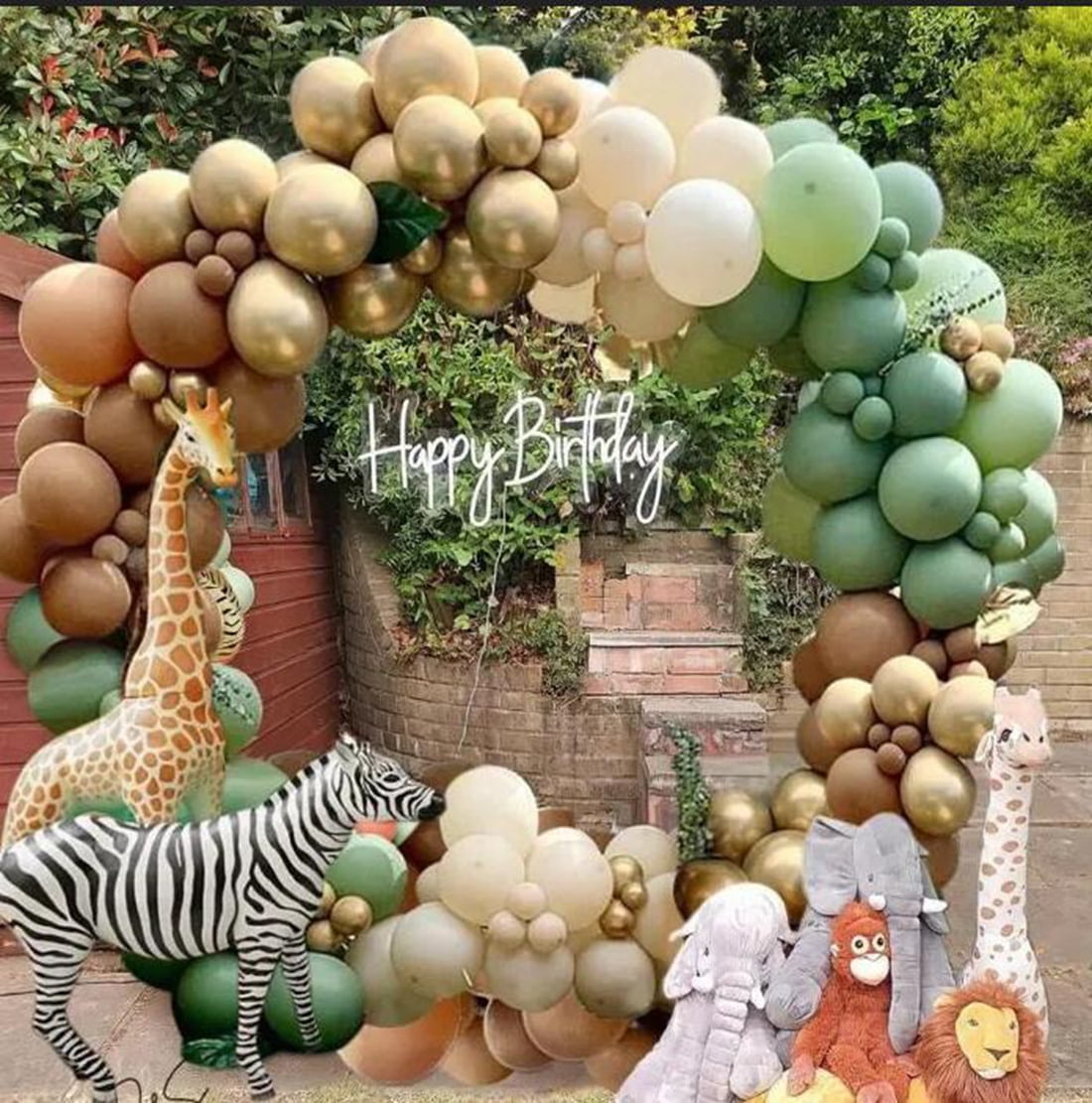 Jungle Safari Balloon Arch Kit, Party Decorations Sage Green Garland ...