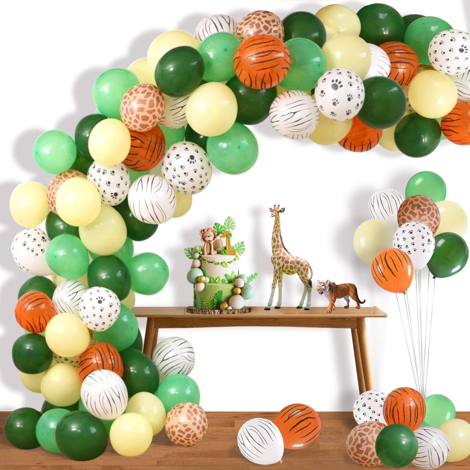 Jungle Safari Balloon Garland GP27 Arch Kit 118Pcs, 12 Inch Sage Green ...