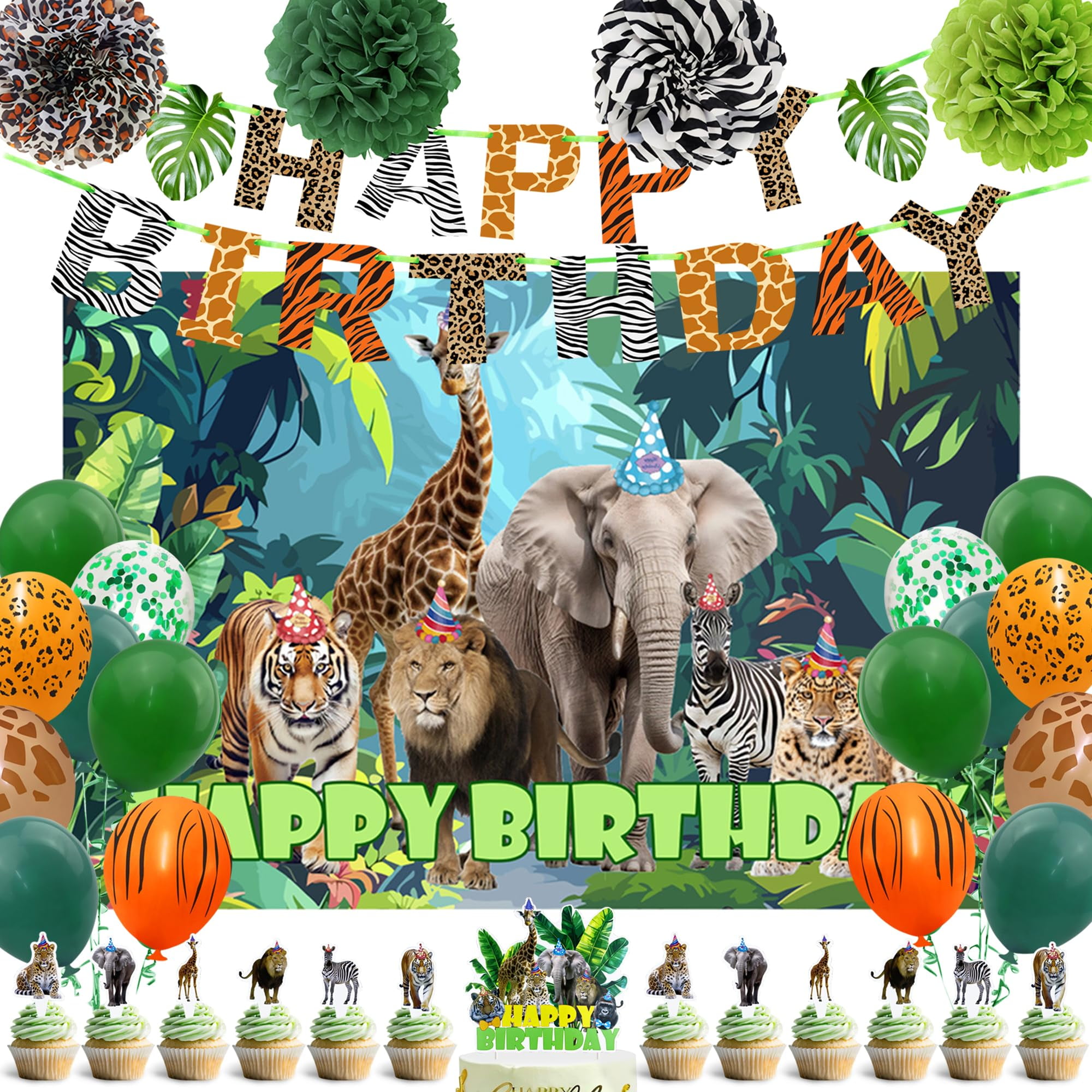 Jungle Safari Birthday Party Decorations Safari Animal Theme Party ...