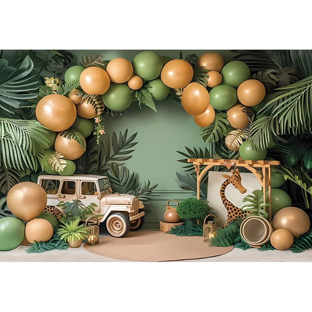 Jungle Safari Farm Animals Party Backdrop for Photography Newborn Baby ...