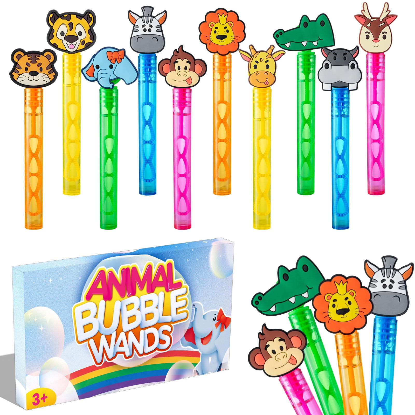 Jungle Safari Party Favors,20Pcs Wild Animals Bubble Wands for Kids,Zoo ...