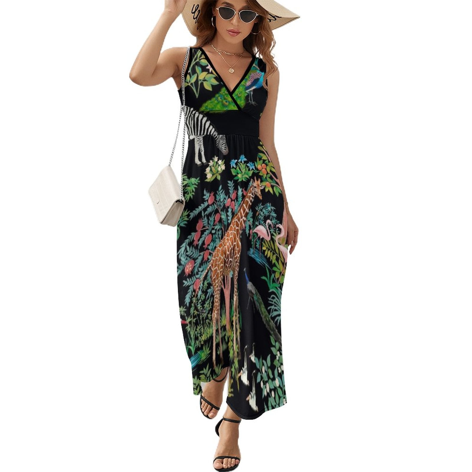 Jungle Safari Pattern Sleeveless Dress elegant chic wedding evening ...