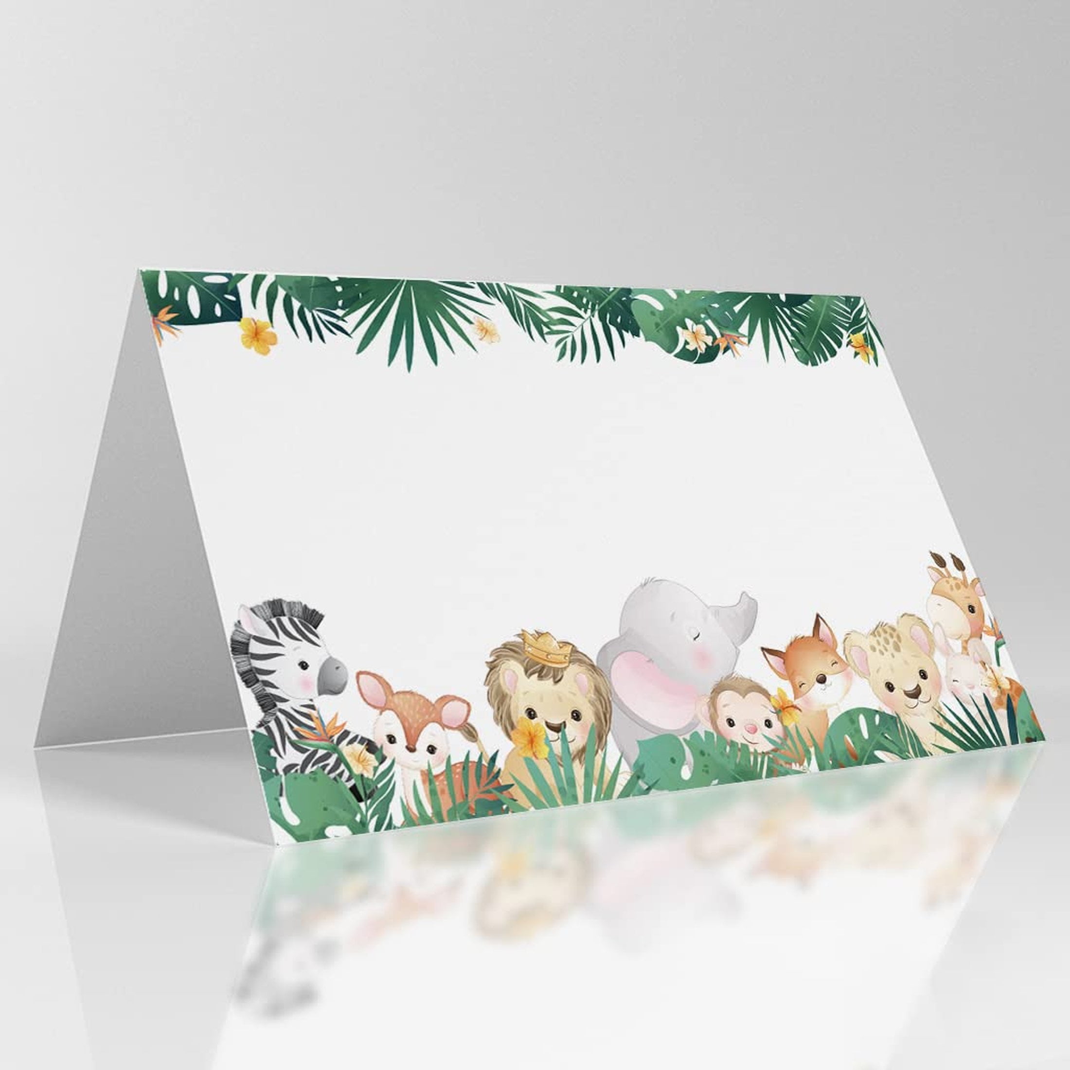Jungle Safari Place Cards for Kids Birthday Parties, Classroom ...