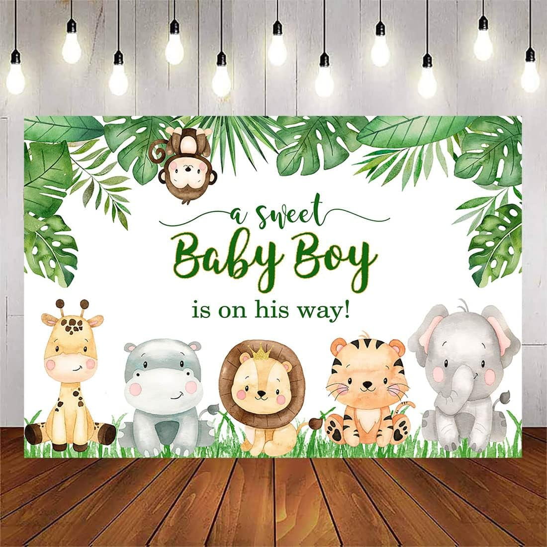 Jungle Safari baby shower backdrops jungle animals baby shower ...