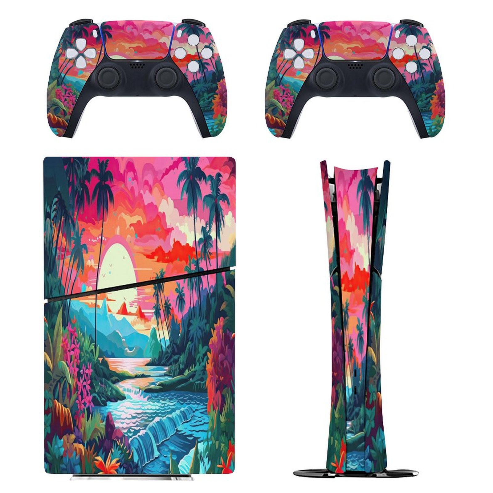 Jungle, Sunset PS5/PS5 Slim Digital Disc Skin Sticker For Console And ...