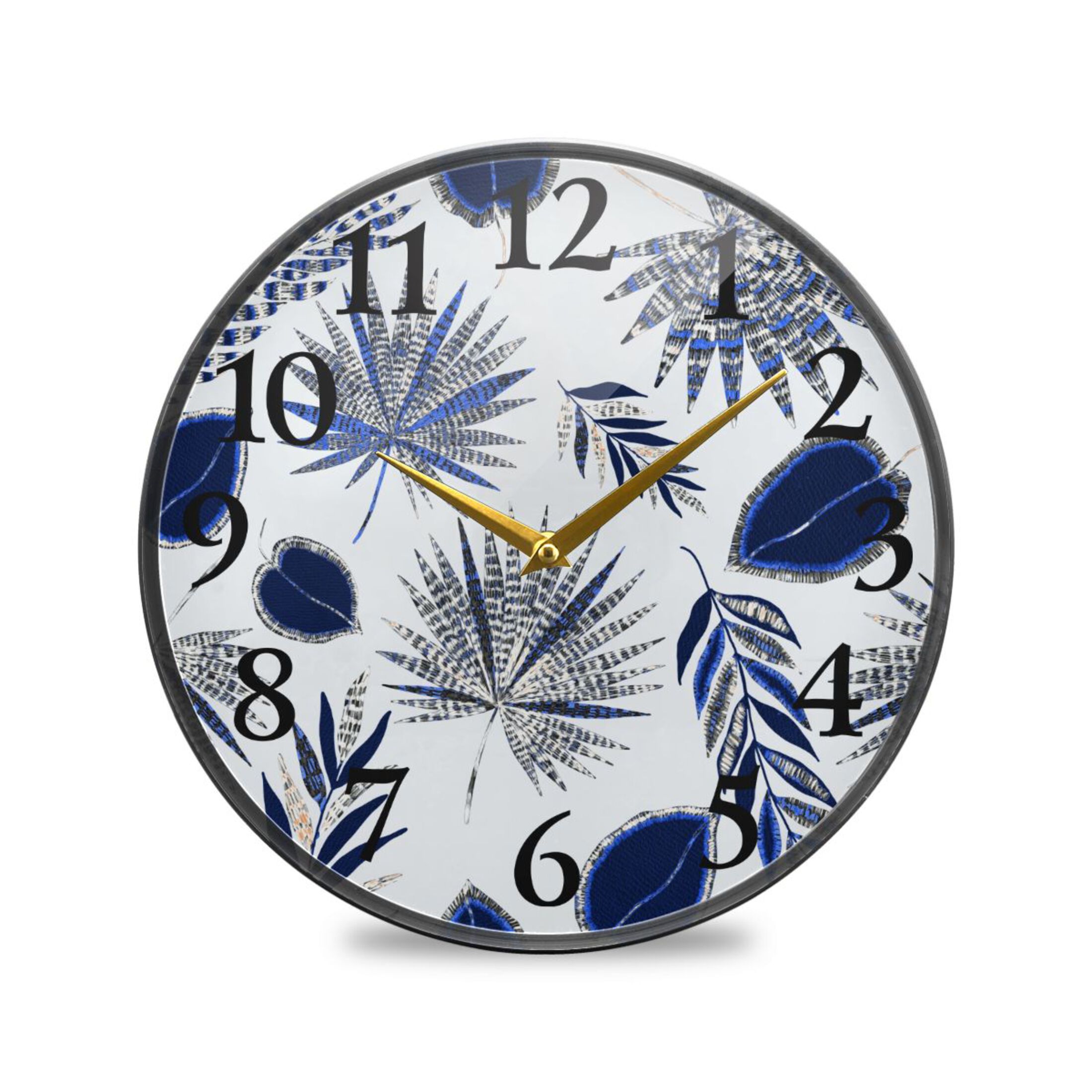 Jungle Tropical Leaves Wall Clocks Battery Operated 9.5 Inch Round ...