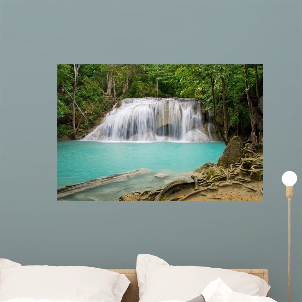Jungle Waterfall Wall Mural Decal by Wallmonkeys Vinyl Peel and Stick ...