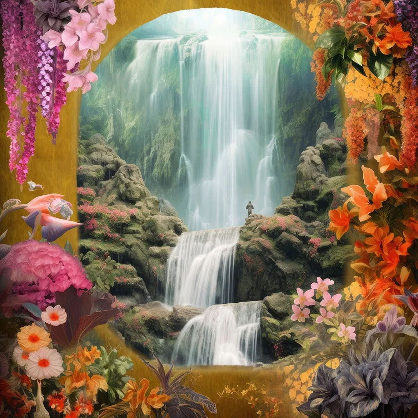 Jungle Waterfall Wonderland Adult Birthday Wedding Maternity Portrait r ...
