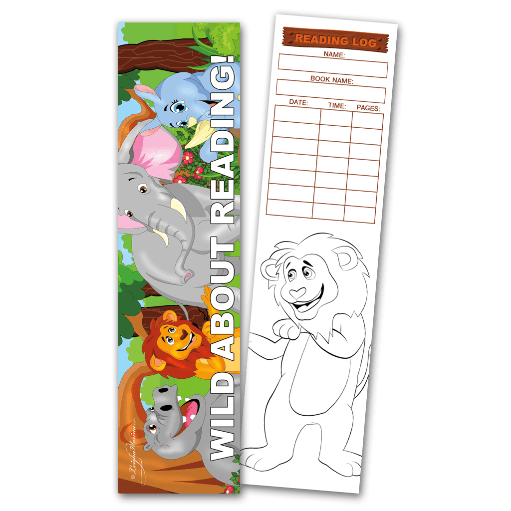 Jungle 'Wild About Reading!' Coloring Bookmarks with Reading Logs (30 ...