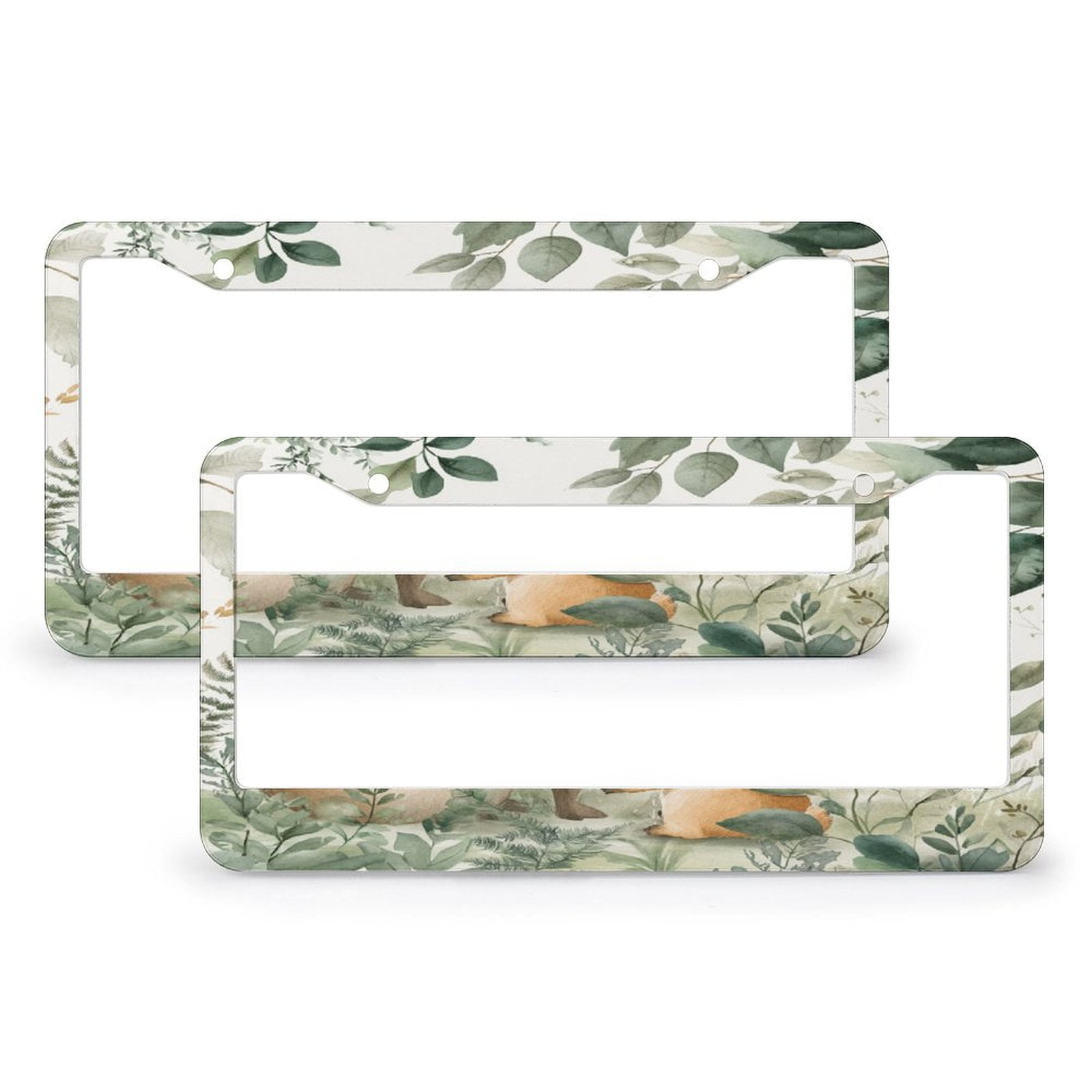 Jungle Wild Animals License Plate Frame 2 Pieces Woodland Animals Decor ...